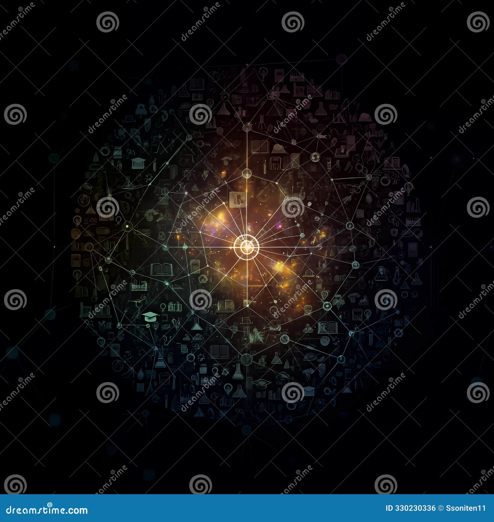 Quantum Spark: Microscopic Inspiration Stock Illustration ...