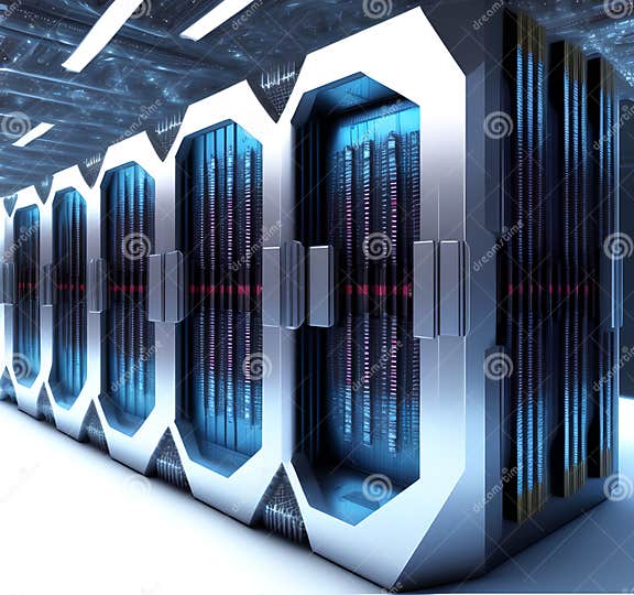 Quantum Super Computer, Generative AI Illustration Stock Illustration ...