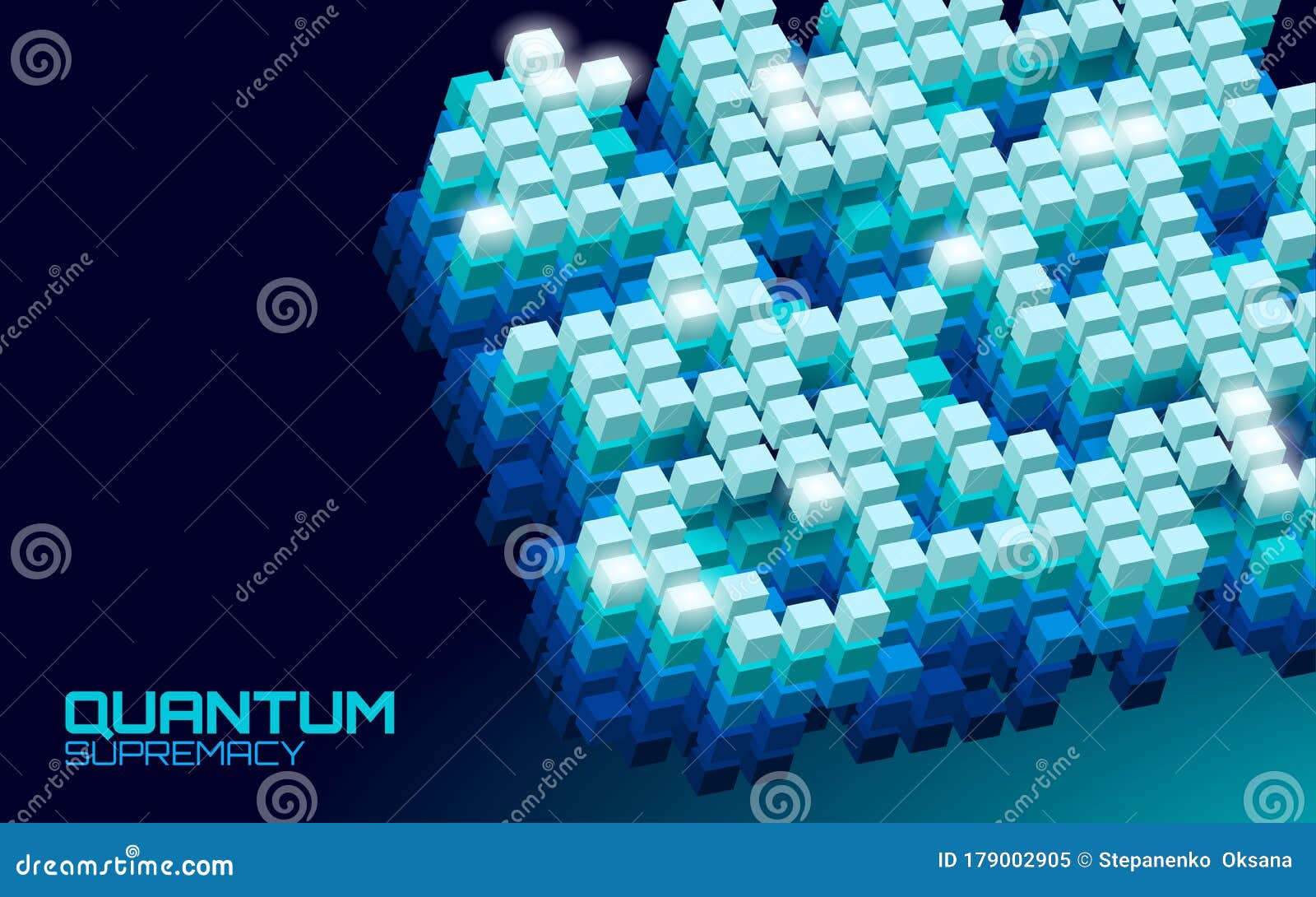 Quantum Supremacy High Performance Computer. Modern Technology Fast Computing Web System Server ...