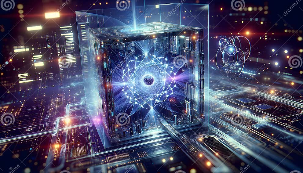 Quantum Supremacy Unveiled by Futuristic Quantum Computer. Created with ...