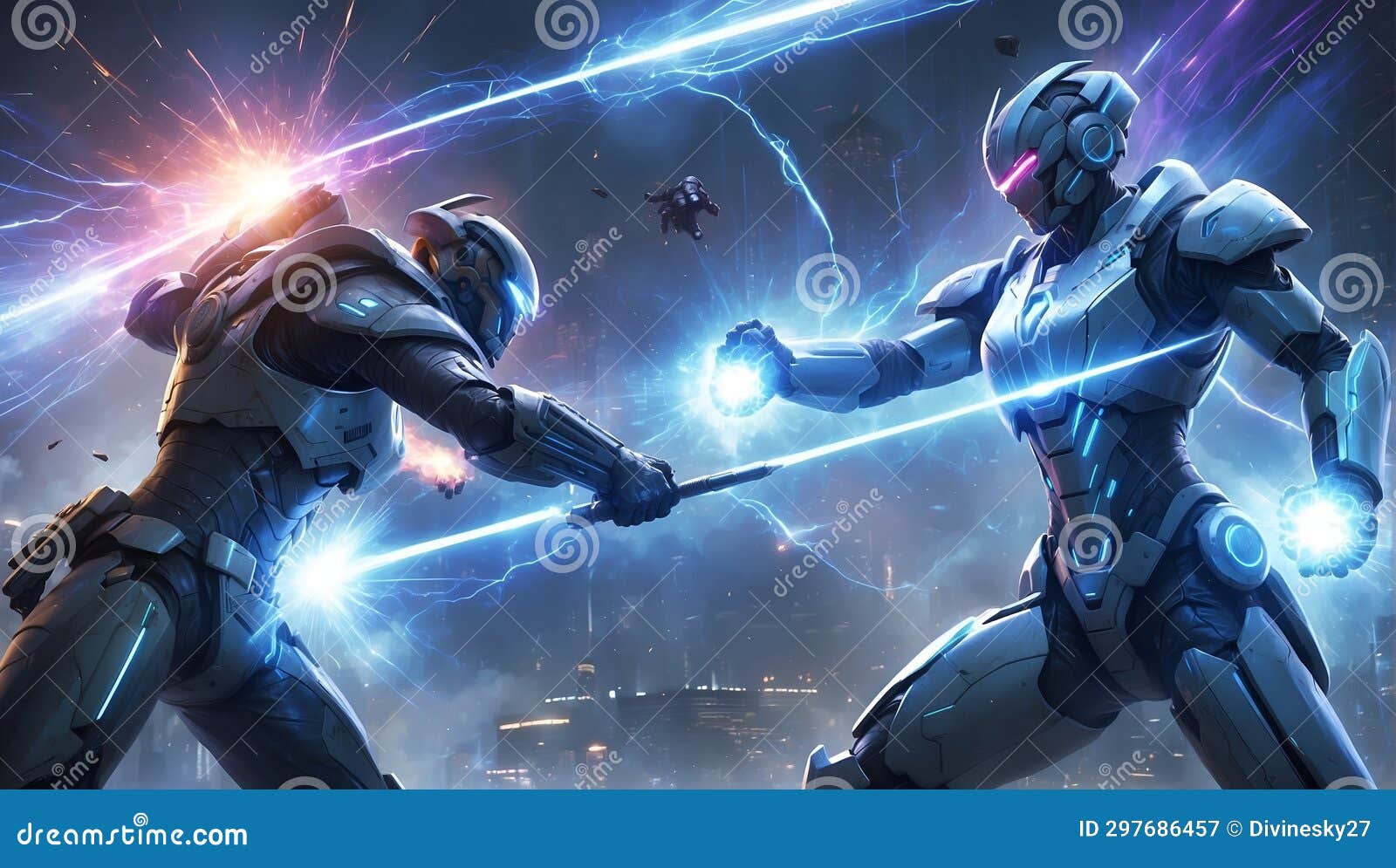 Quantum Symphony: Digital Battleground. Generative Ai Stock ...