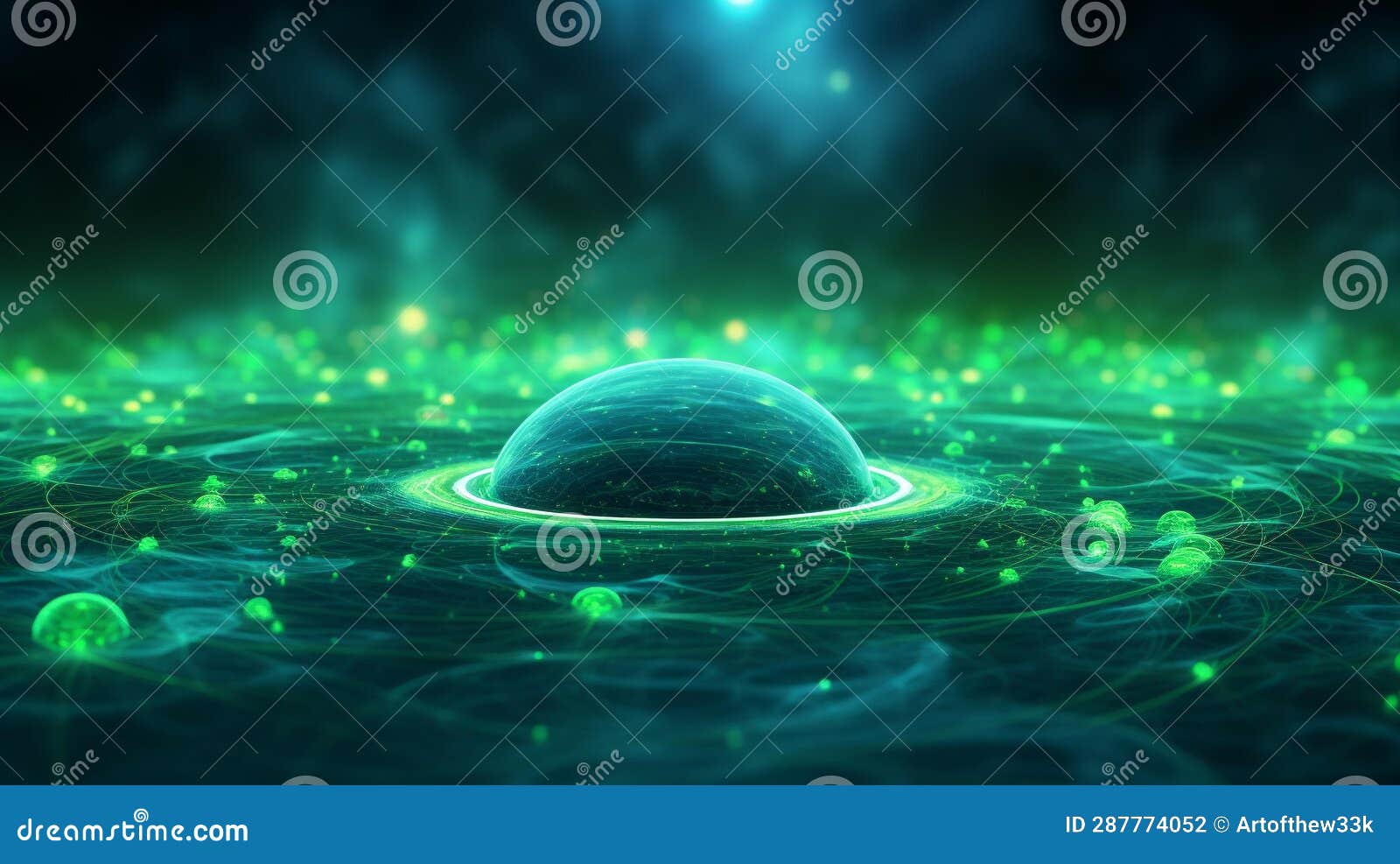 Quantum Symphony: Illuminated Particles in a Futuristic Lab Stock ...