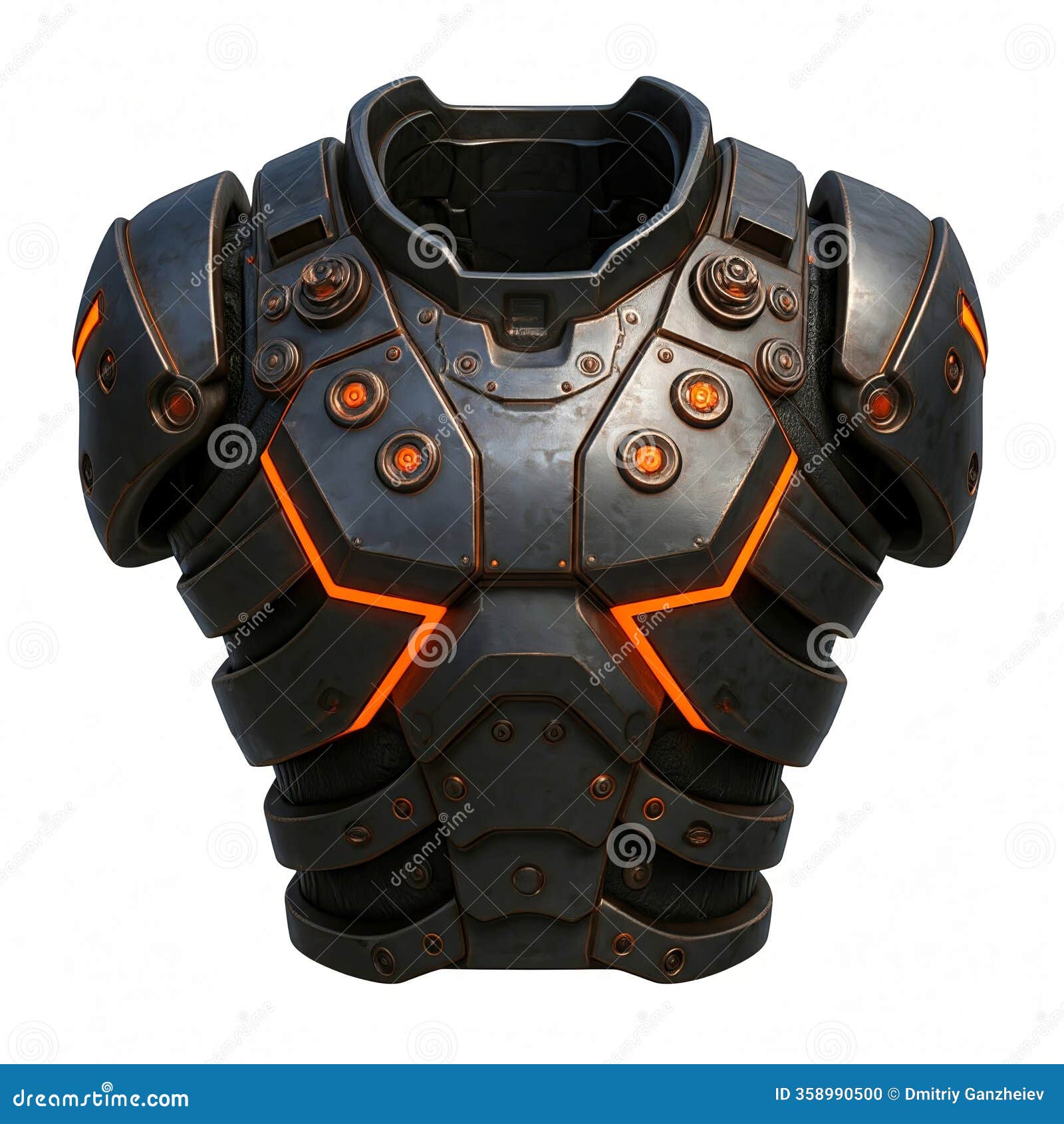 Quantum Tech Battle Chestplate Stock Illustration - Illustration of ...