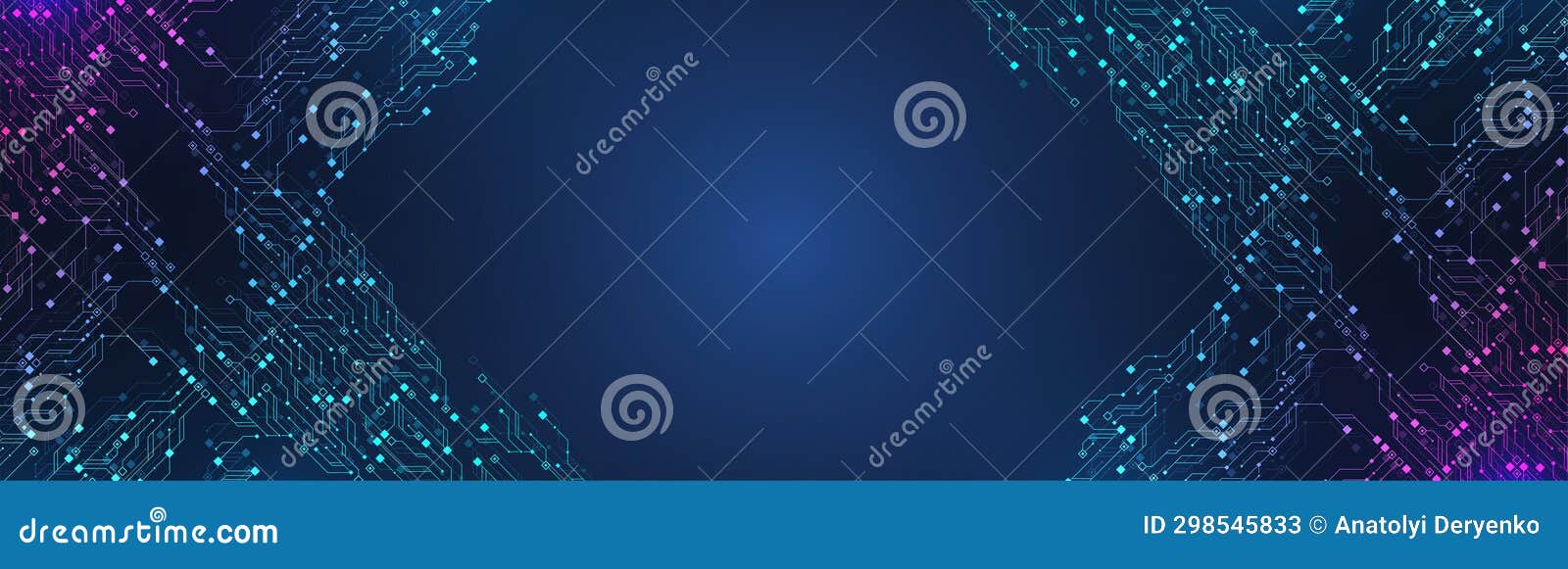 Quantum Technologies Concept. Deep Learning Artificial Intelligence. Circuit Board Texture ...