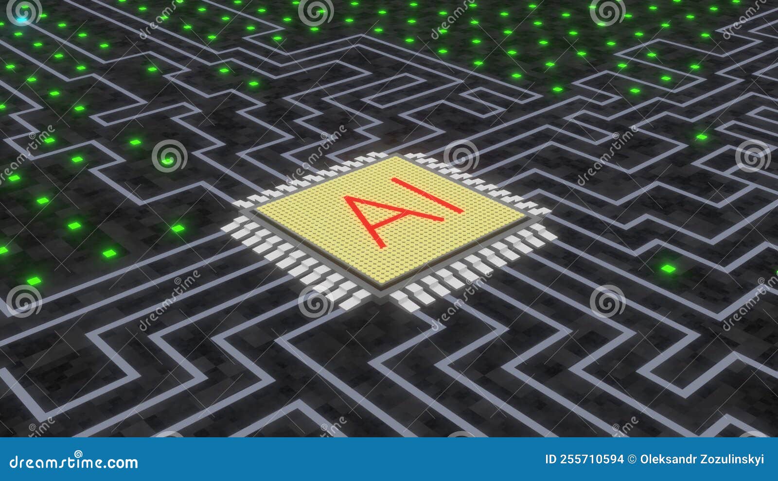 Quantum Technologies Processor AI Future Technology Artificial Intelligence Computer Intro 3d ...