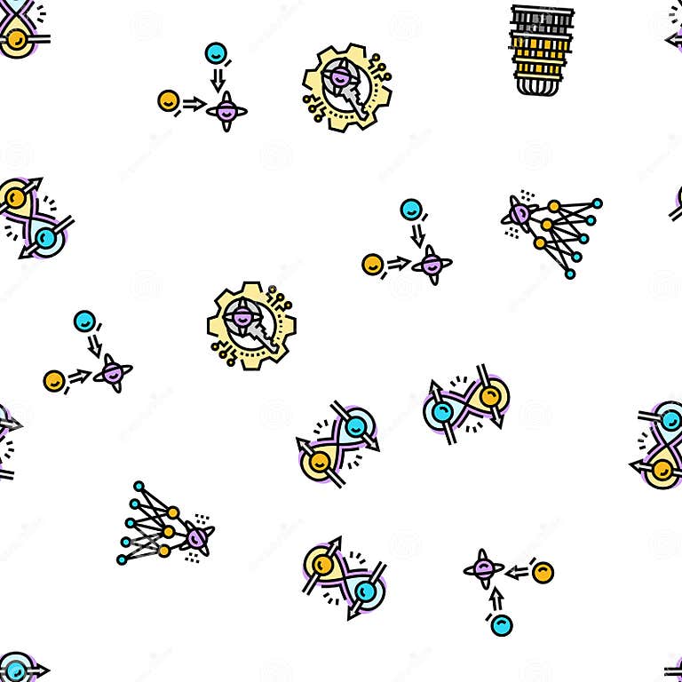 Quantum Technology Data Science Seamless Pattern Vector Stock ...