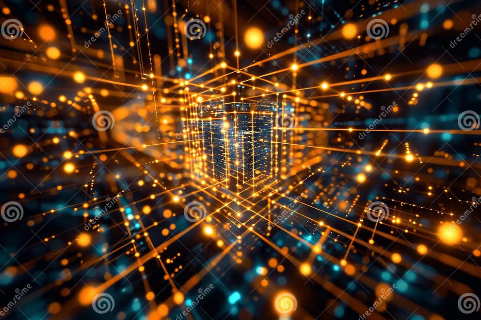 Quantum Technology Meeting Old School Computer Designs Stock ...