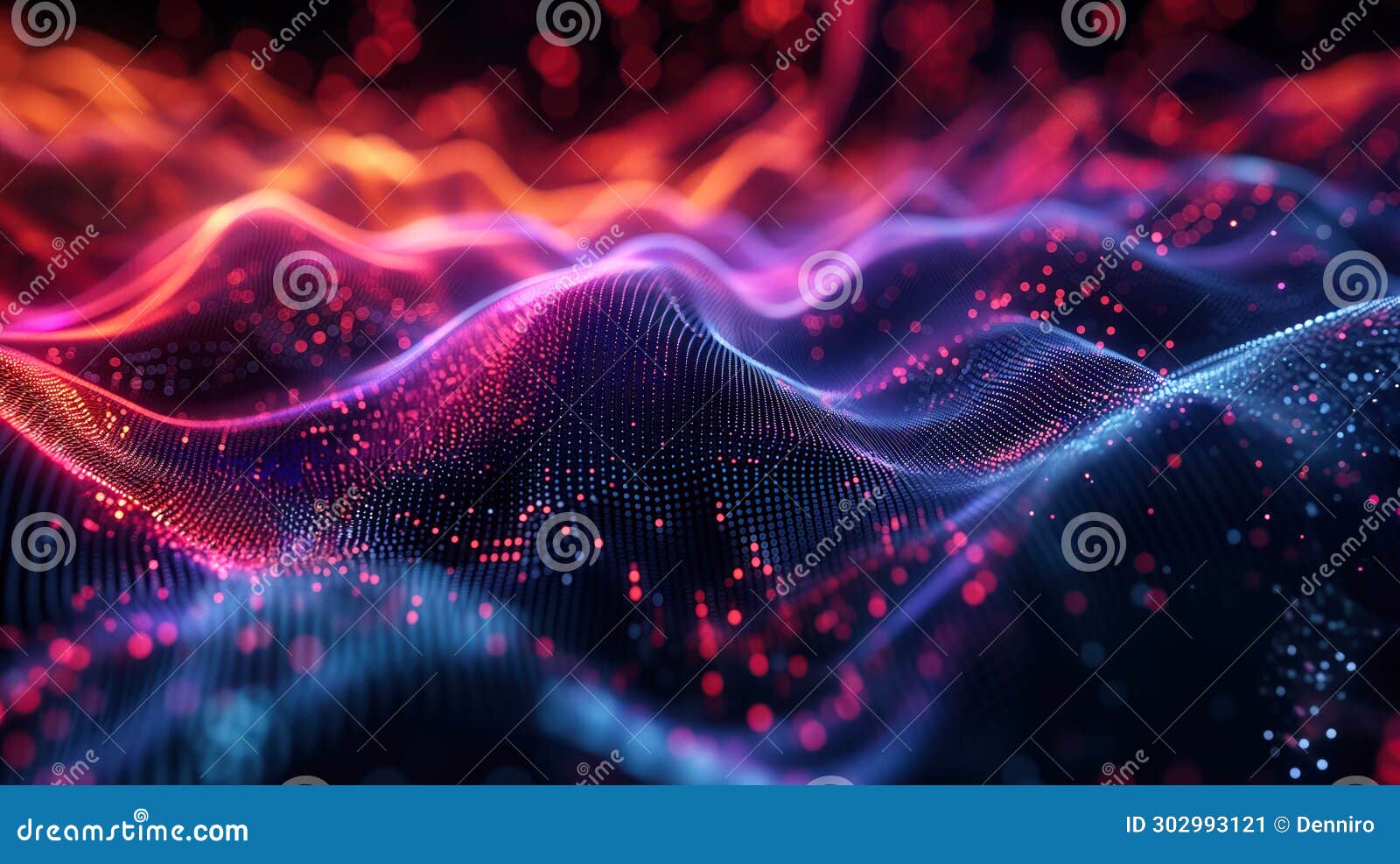 Quantum Waves Abstract on Dark Background Stock Illustration ...