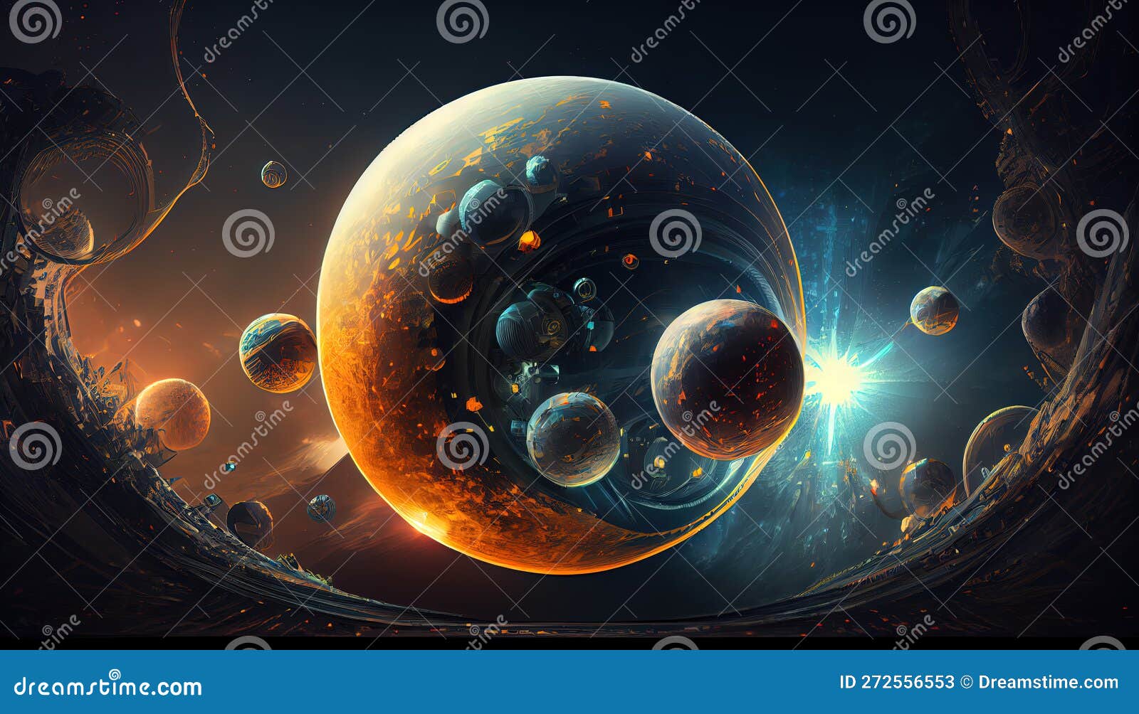 Quantum World Background. Ai Generated. Stock Illustration ...