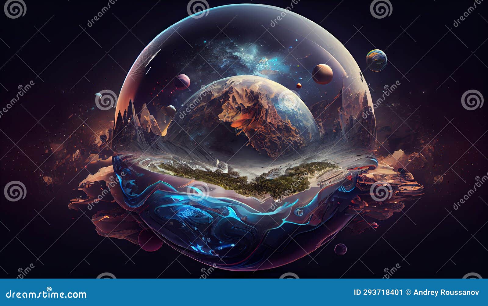 Quantum World Background. Ai Generated. Stock Illustration ...