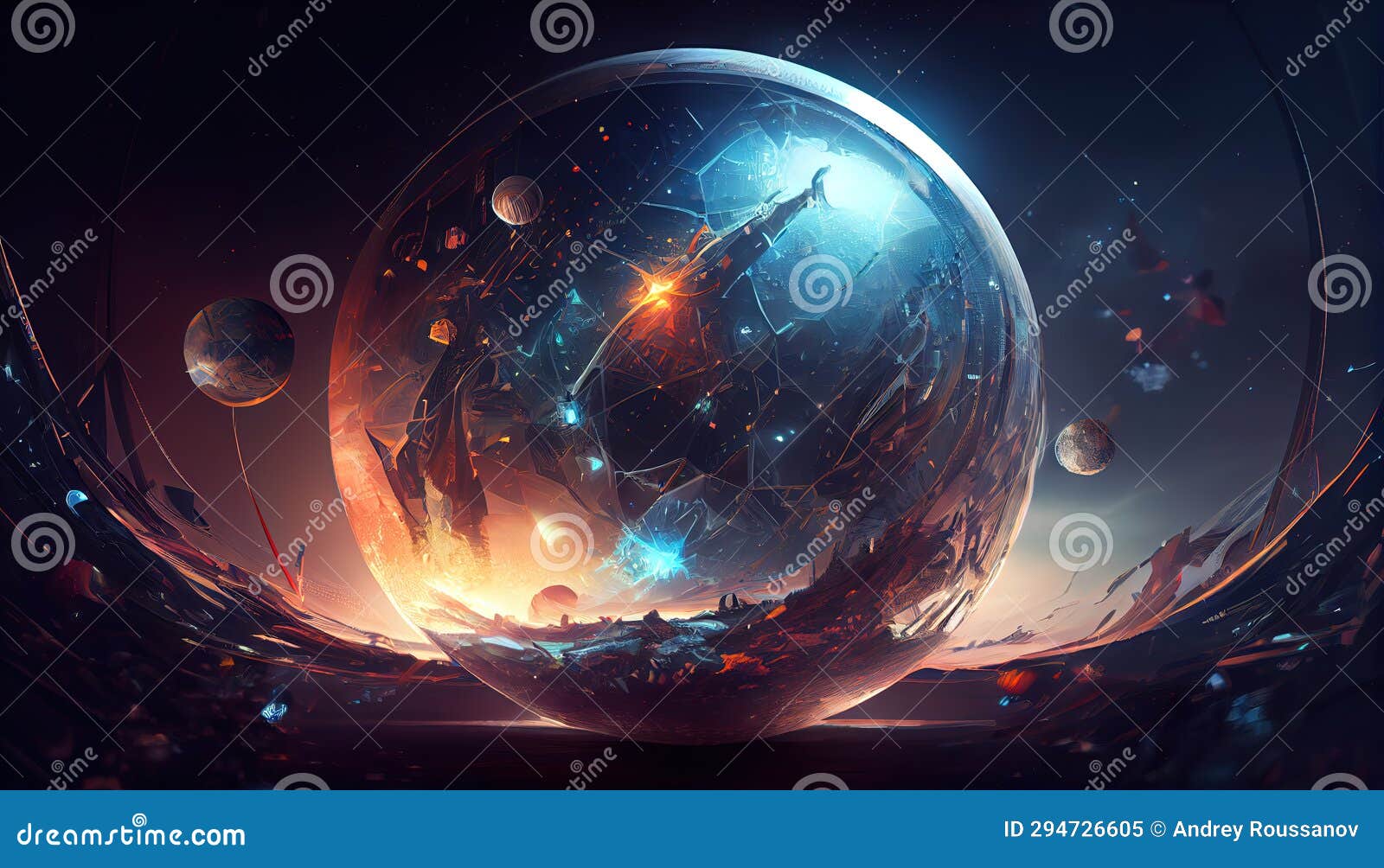 Quantum World Background. Ai Generated. Stock Image - Image of planet ...