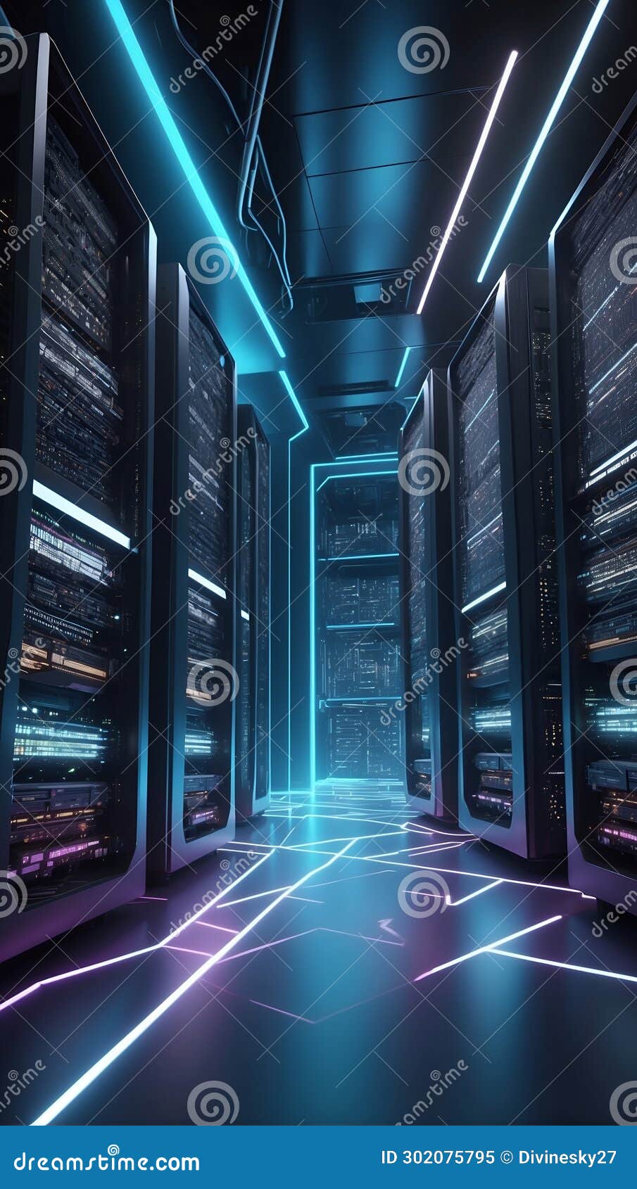 QuantumQuotient S Data Harmony: 3D Symphony Unleashed. AI Generate Stock Illustration ...