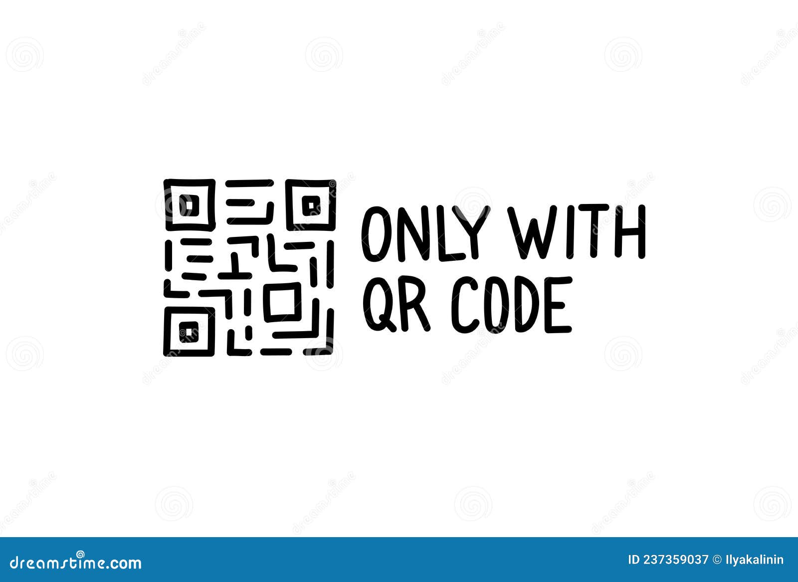 Only with Quar Code. Hand Lettering. Vector. Open Paths. Editable ...