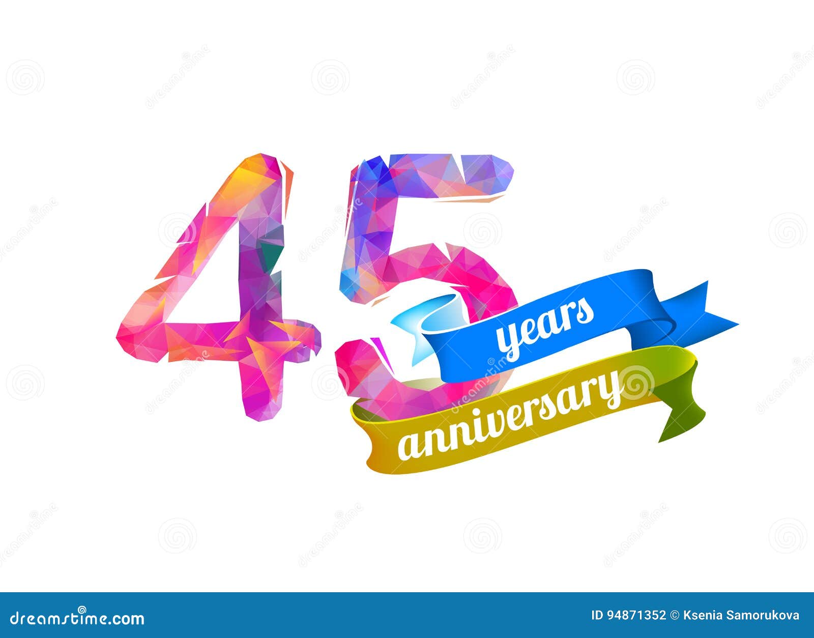 45 Quarante-cinq Ans D'anniversaire Illustration de Vecteur ...