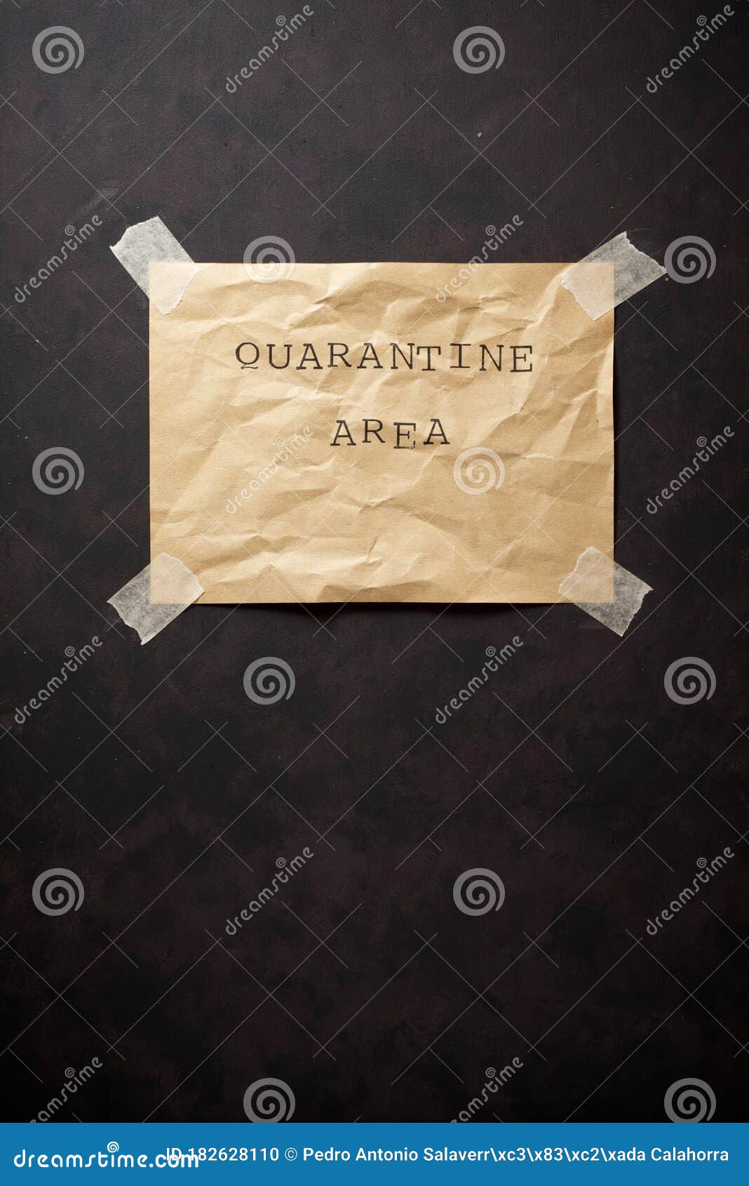 Quarantine area text stock photo. Image of danger, coronavirus - 182628110