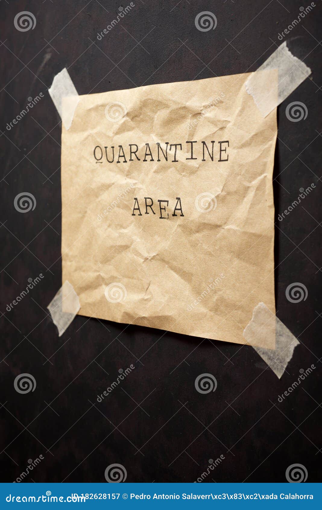 Quarantine area text stock image. Image of covid, brown - 182628157