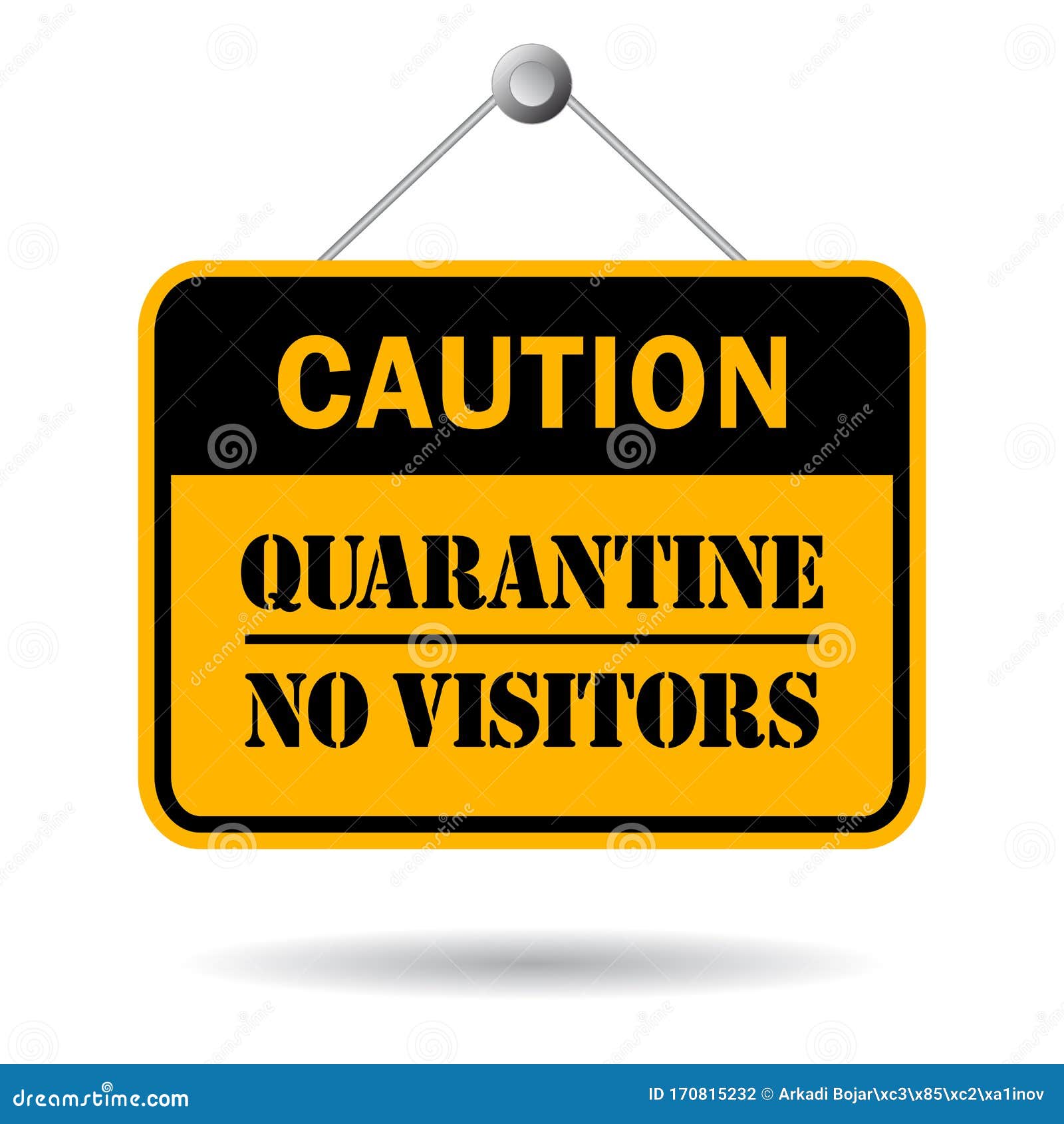 Quarantine caution sign stock vector. Illustration of entry - 170815232