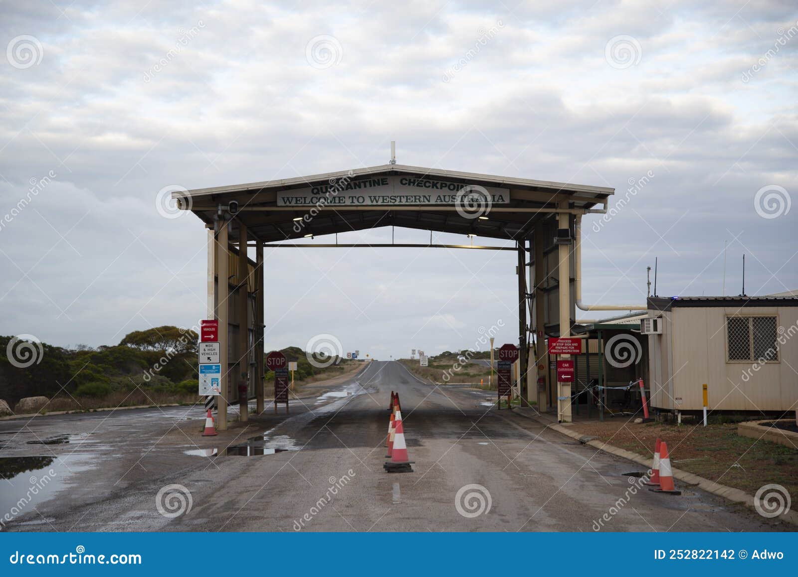 Quarantine Checkpoint stock photo. Image of western - 252822142