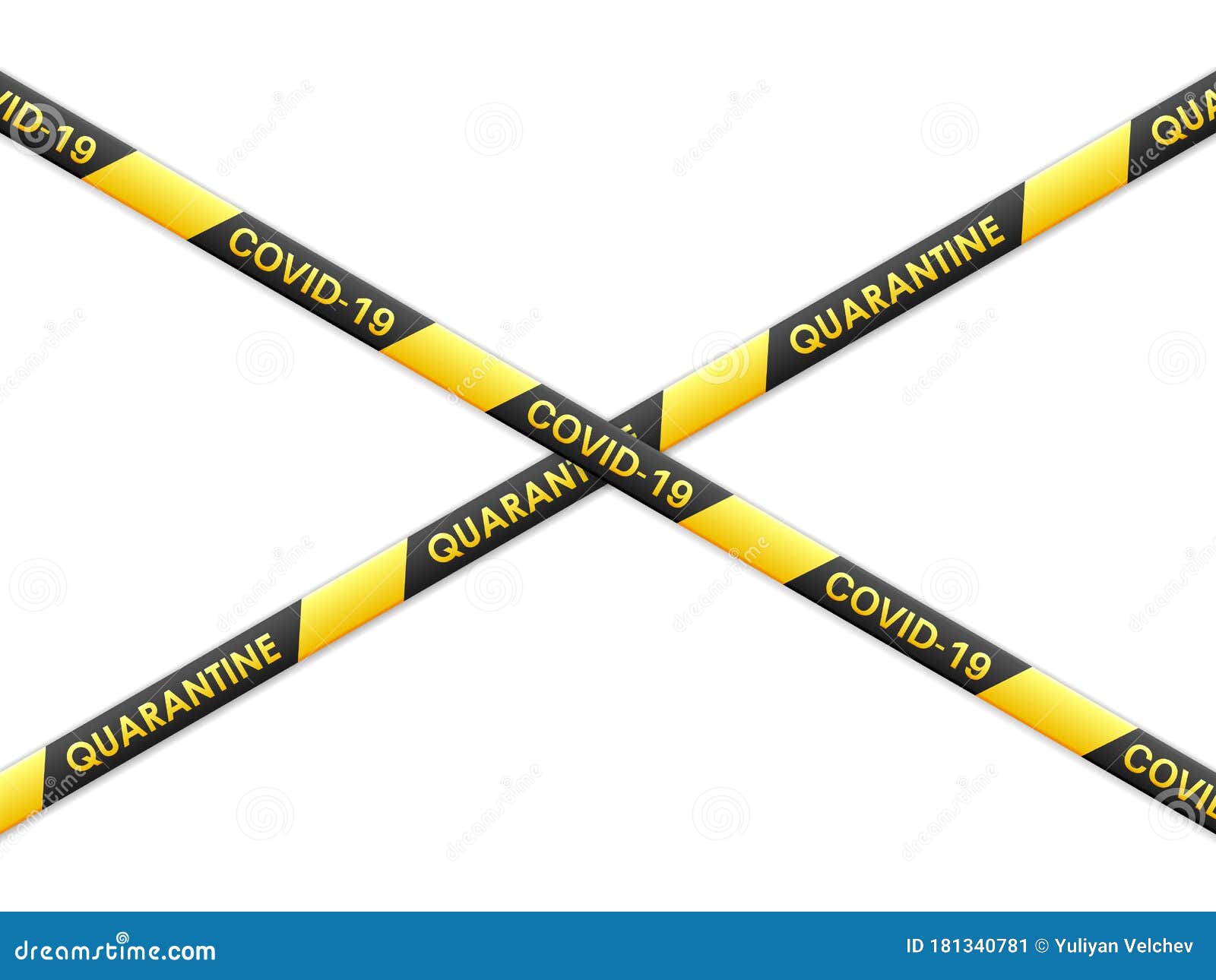 Quarantine covid-19 tapes stock vector. Illustration of outbreak ...