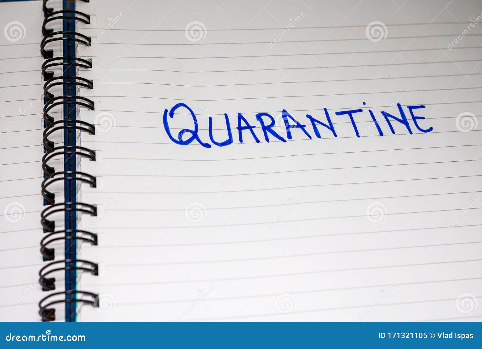 Quarantine Handwriting Text on Paper, on Office Agenda. Copy Space ...