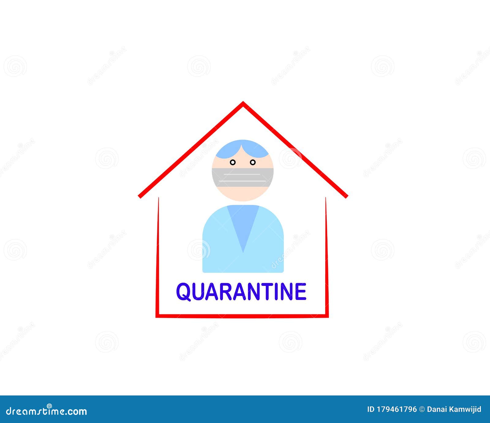 Quarantine in home stock vector. Illustration of safe - 179461796