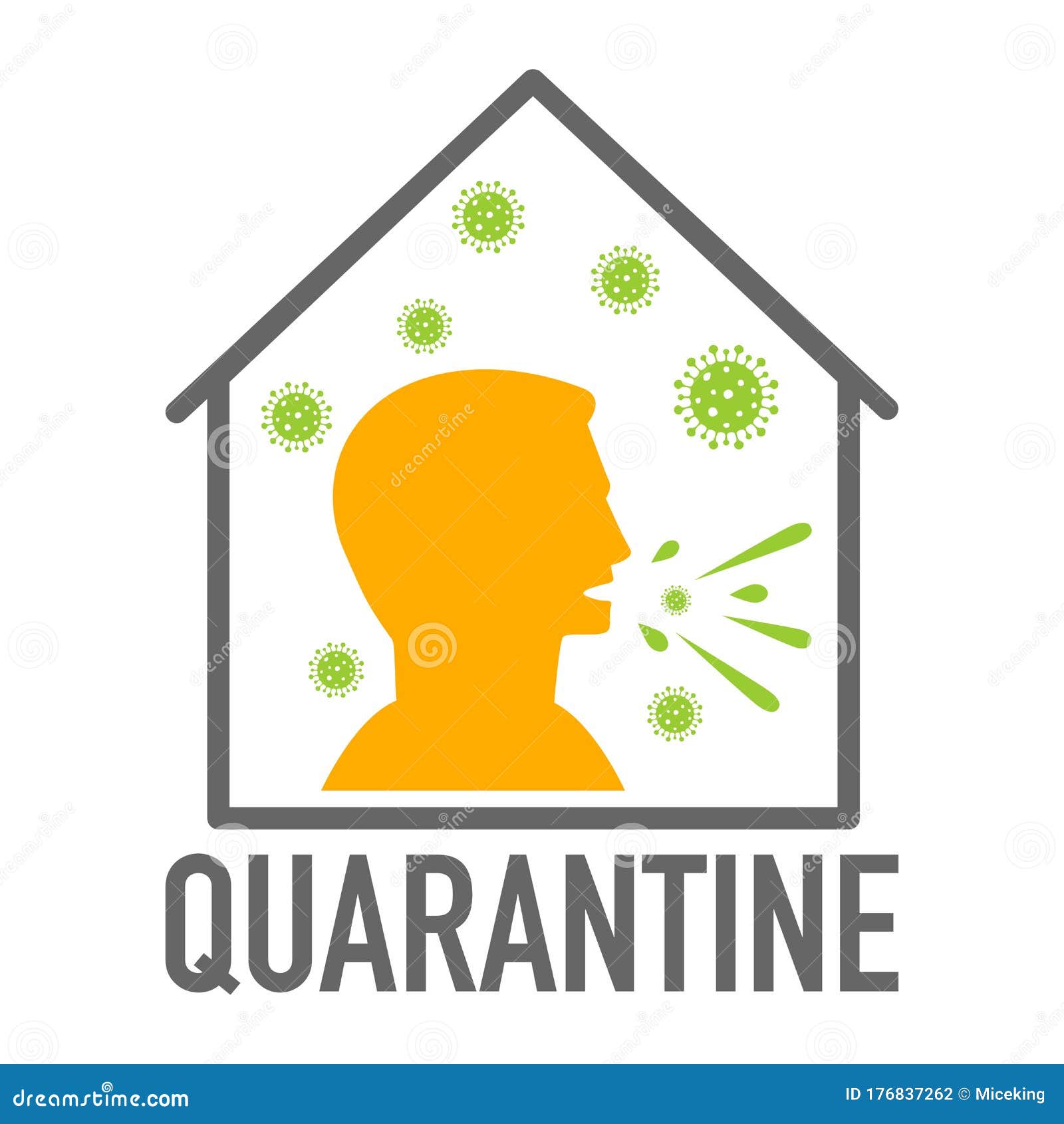 Quarantine Icon. Coronavirus Covid-19 Stock Vector - Illustration of ...