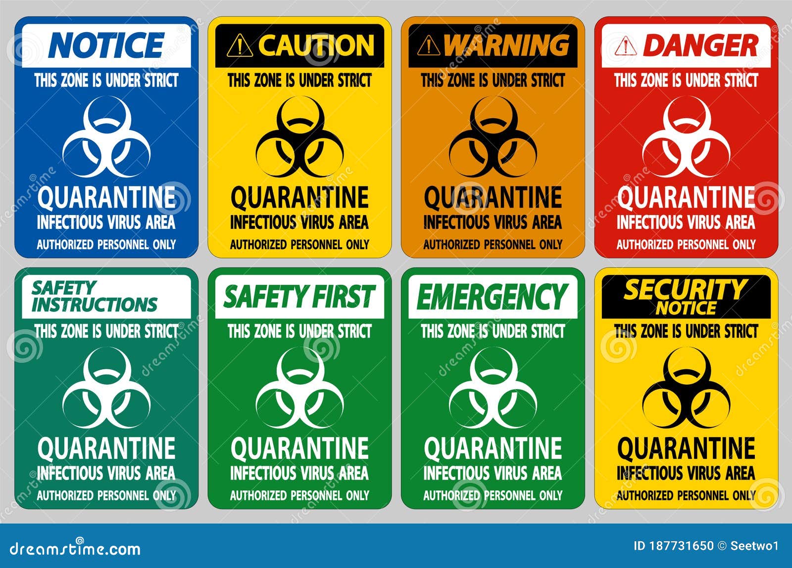 Quarantine Infectious Virus Area Sign Isolate on White Background ...