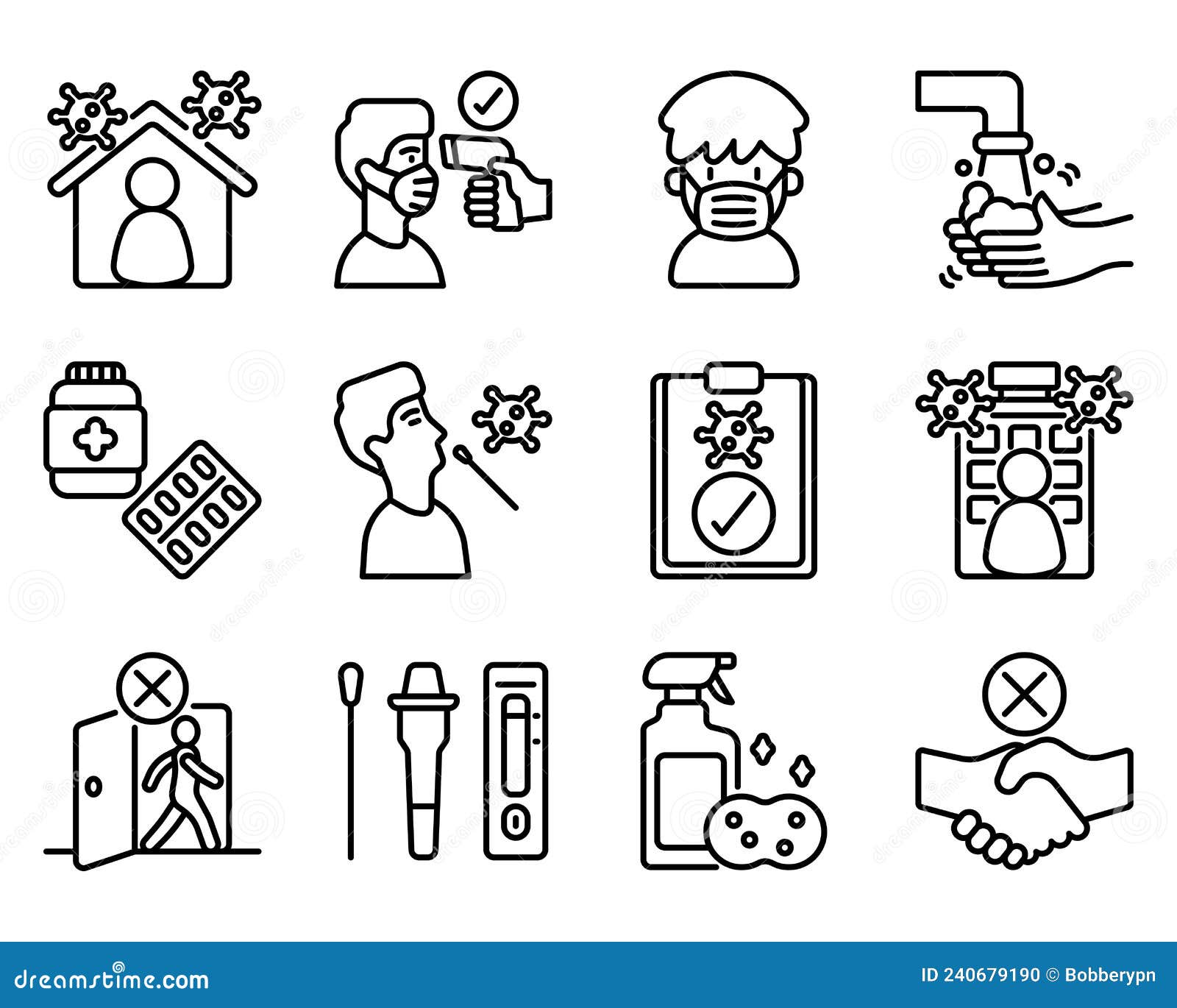 Quarantine Outline Icon and Symbol for Website, Application Stock ...