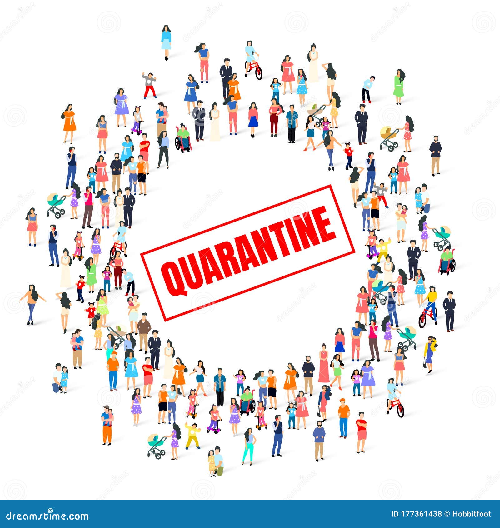 Quarantine People Danger Stop Sign, Stop Spread Epidemic. Stock Vector ...