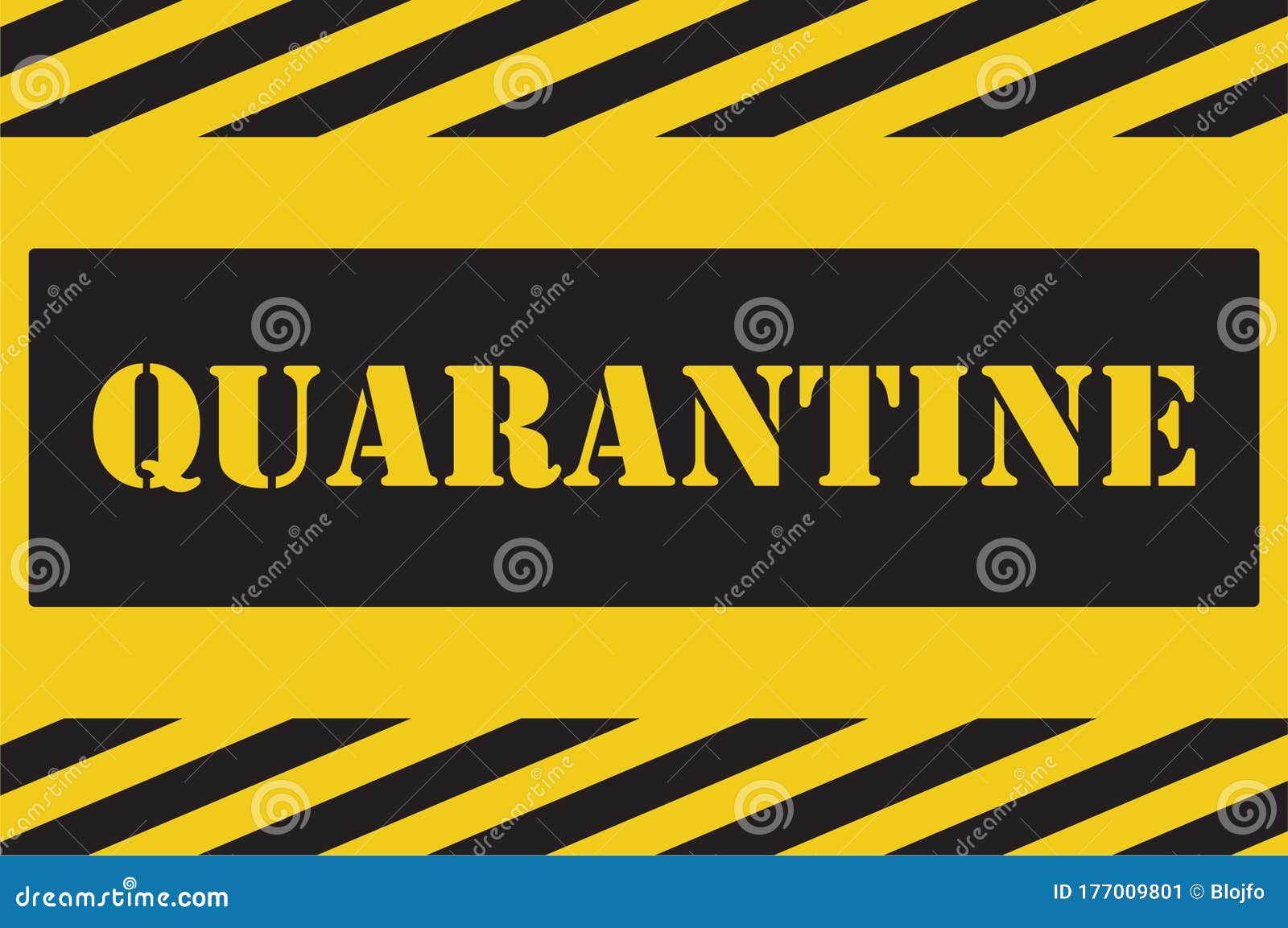 Quarantine sign stock illustration. Illustration of caution - 177009801