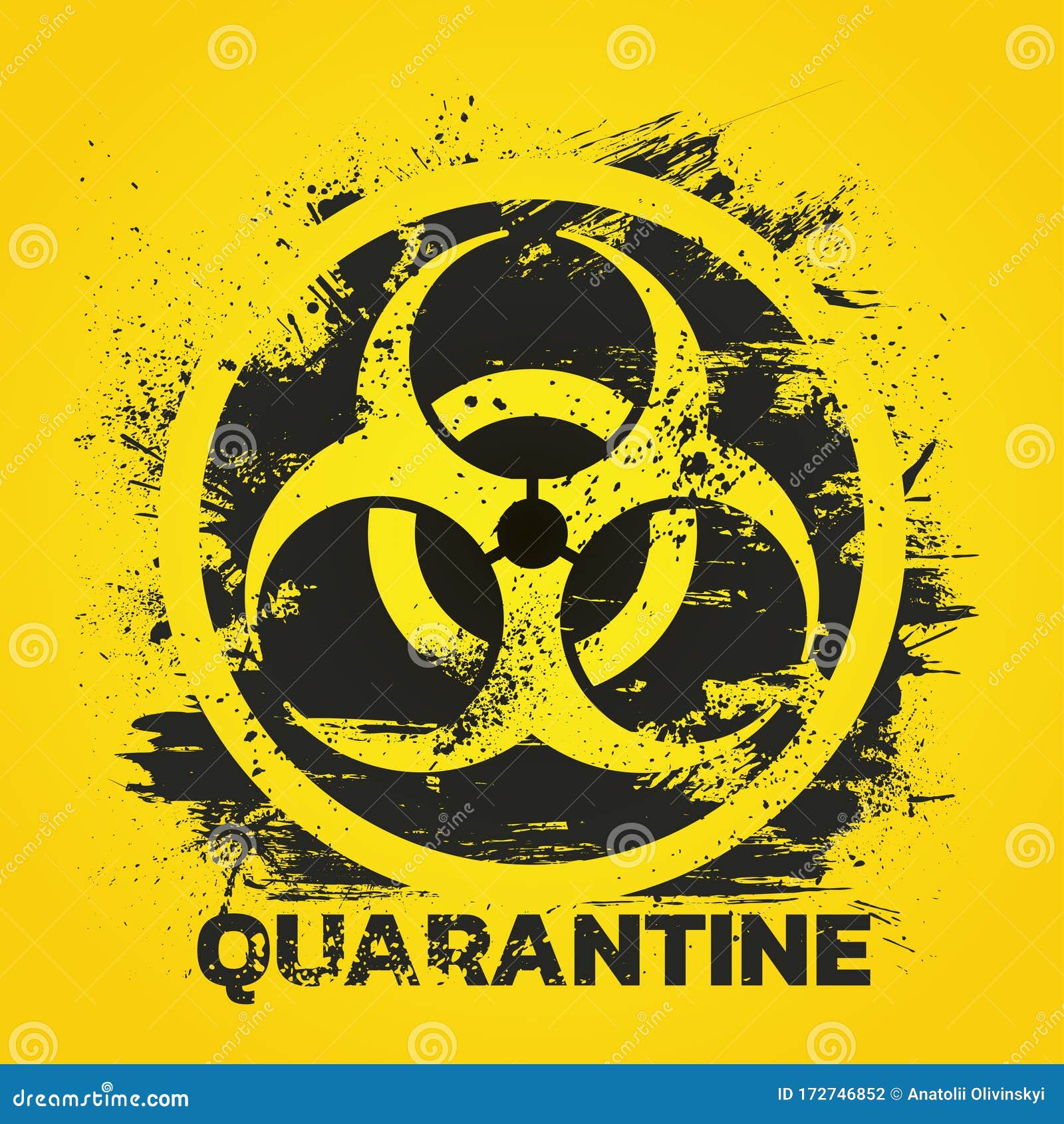 Quarantine Sign. Biohazard Danger Virus Warning. Vector Illustration ...