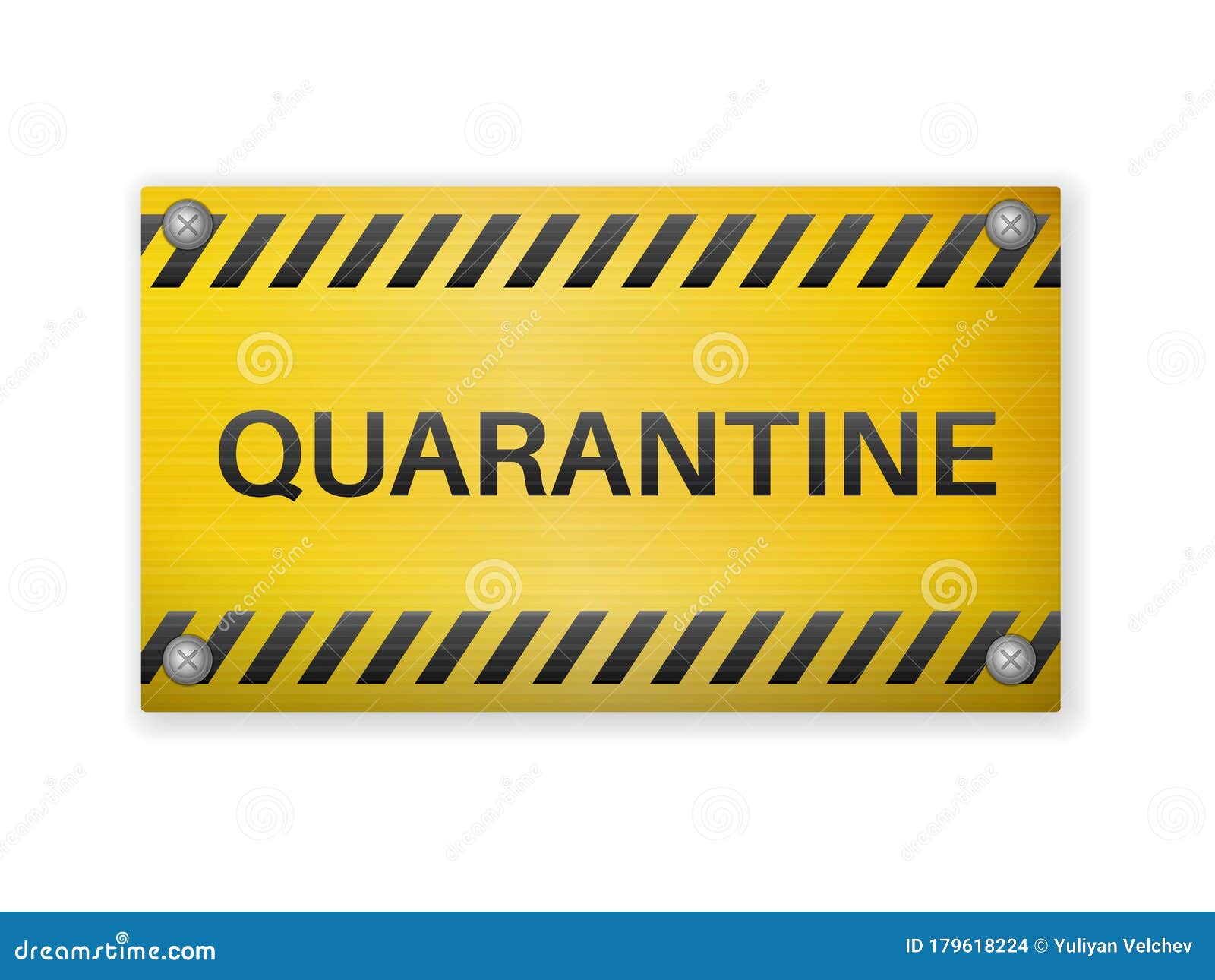 Quarantine sign stock vector. Illustration of stop, caution - 179618224