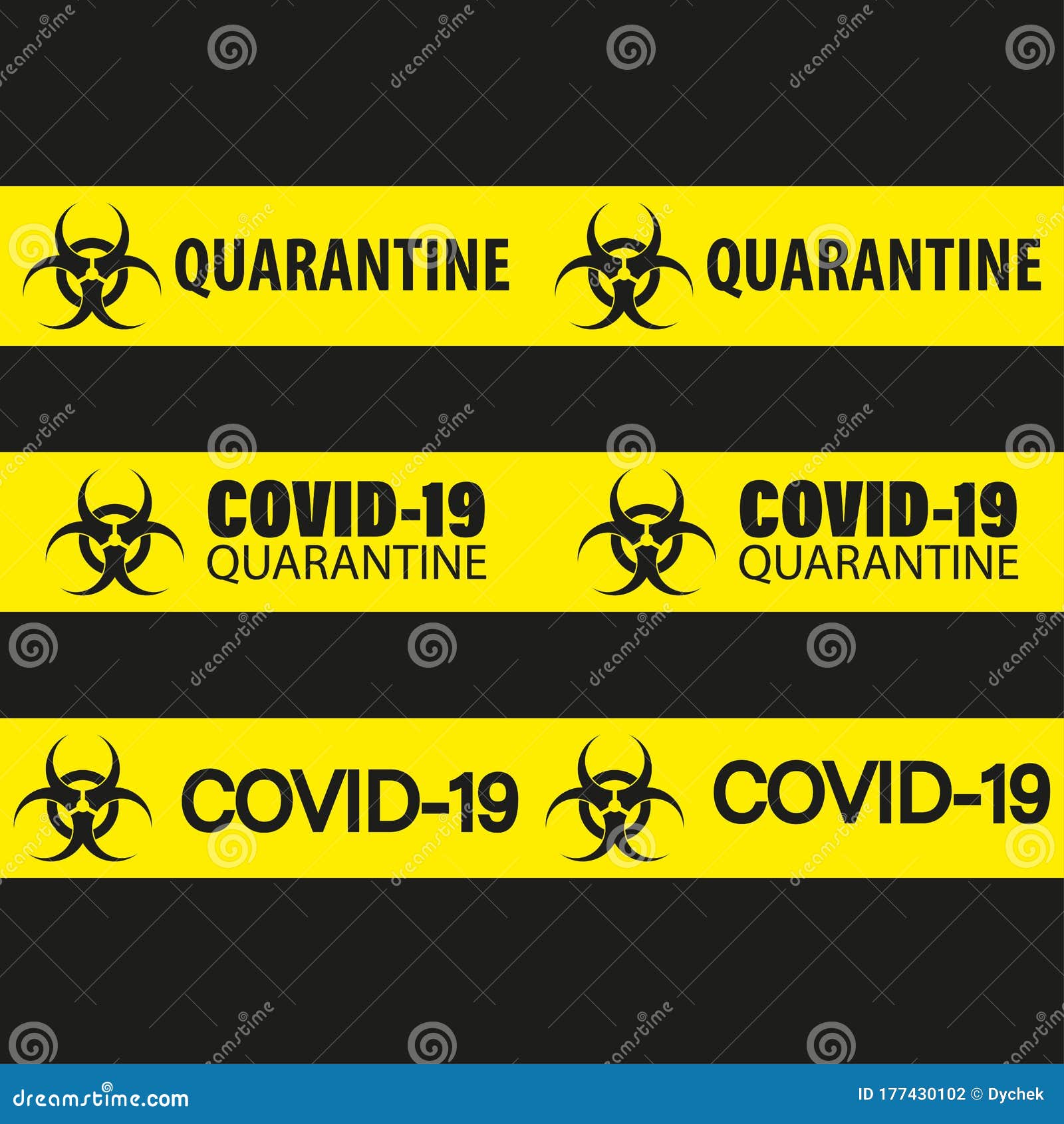 Quarantine Tape of an Epidemic Outbreak. Simple Vector Illustration ...