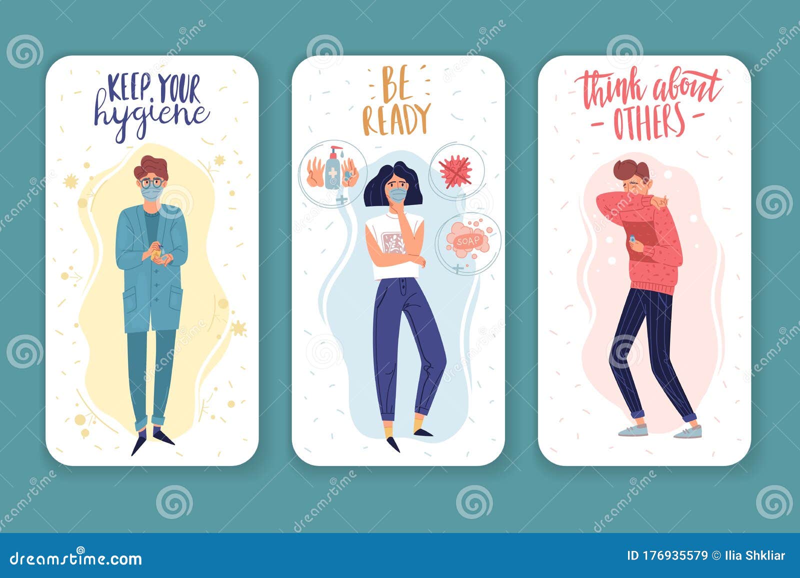 Quarantine Virus Cartoon People Vertical Banners Stock Vector ...