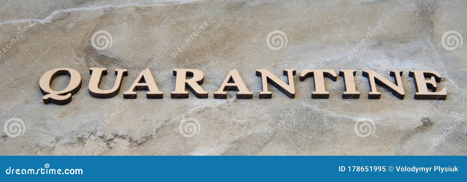 Quarantine , Writen Wooden Letters on Stone Background Stock Image ...