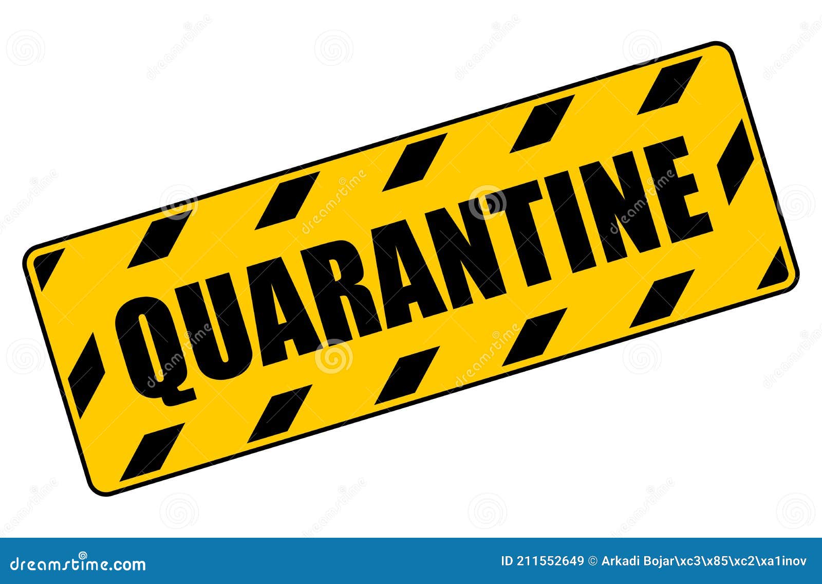 Quarantine Yellow Warning Sign Stock Vector - Illustration of beware ...