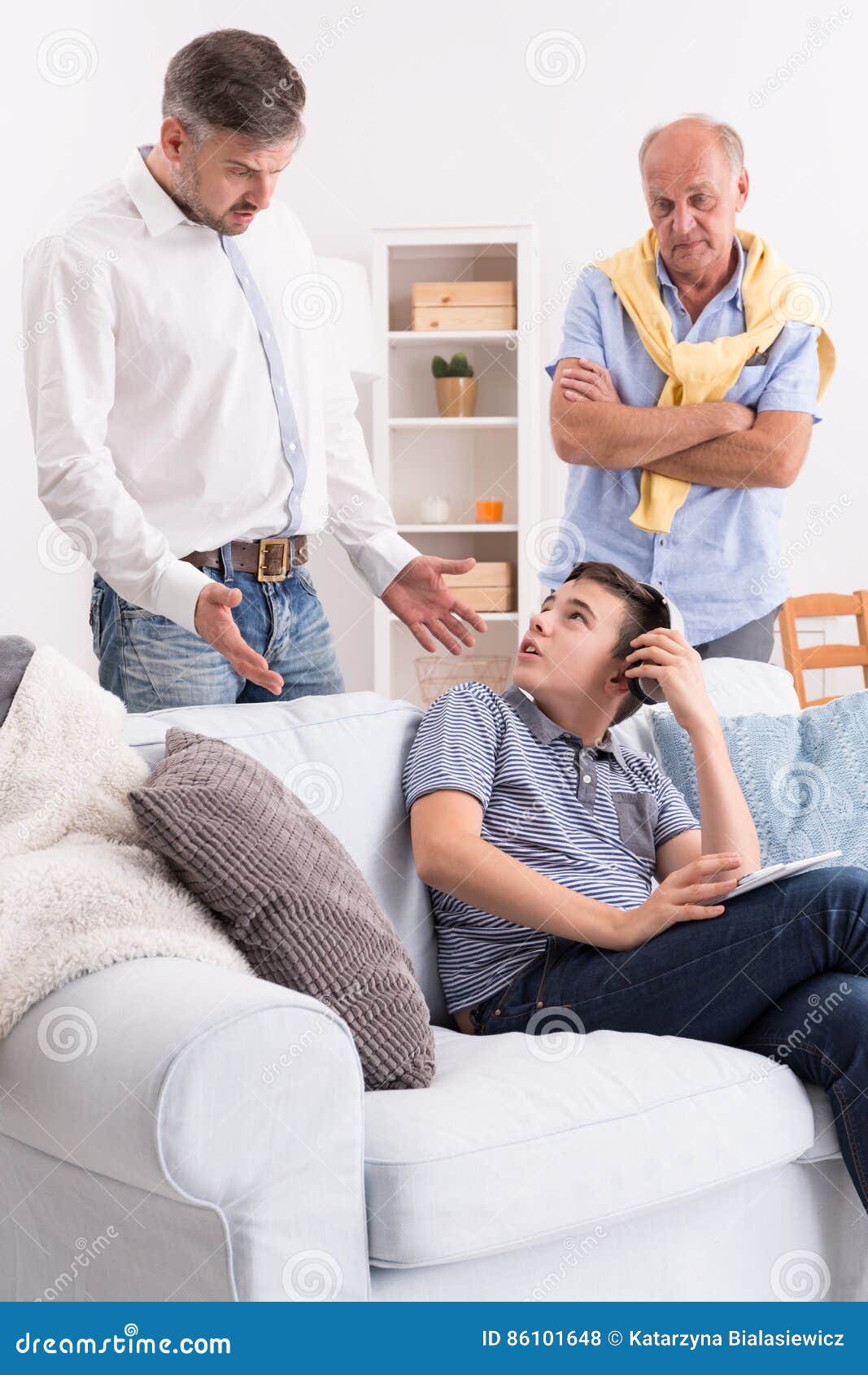 Quarrel between Father and Son Stock Photo - Image of conversation ...