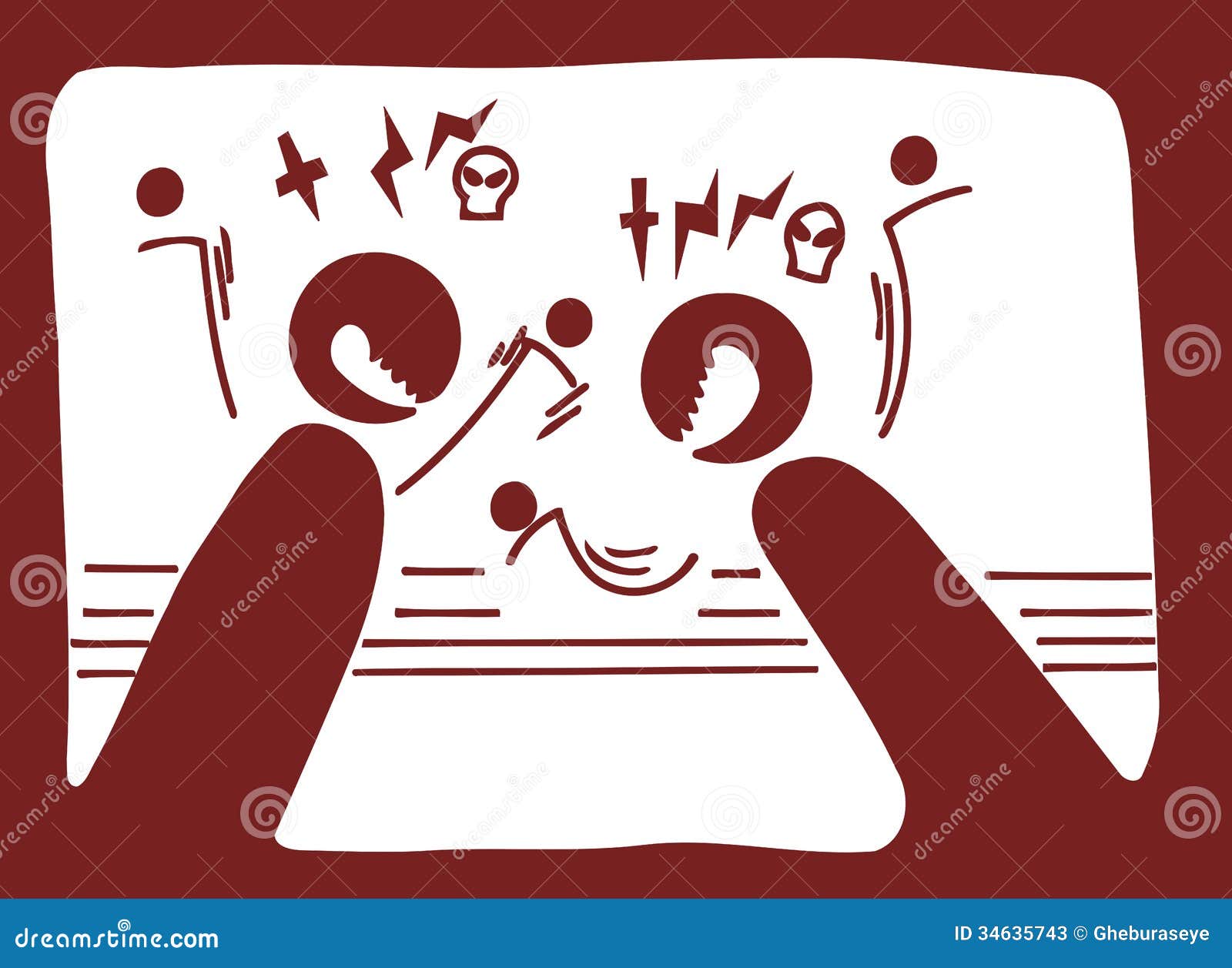 Two Persons Arguing Or Fighting , Vector Cartoon Stick Figure ...