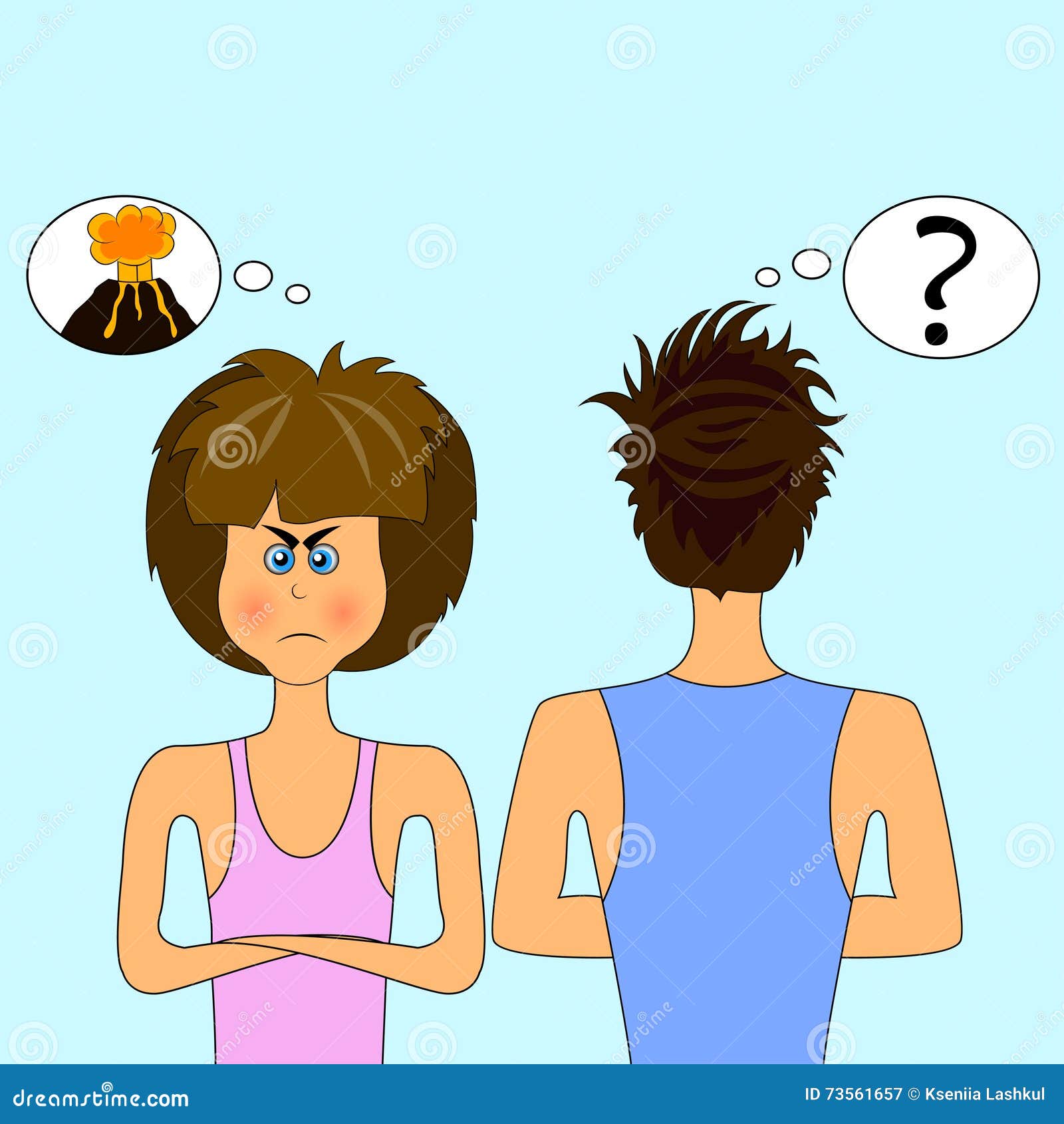 Quarrel of the pair stock vector. Illustration of volcano - 73561657