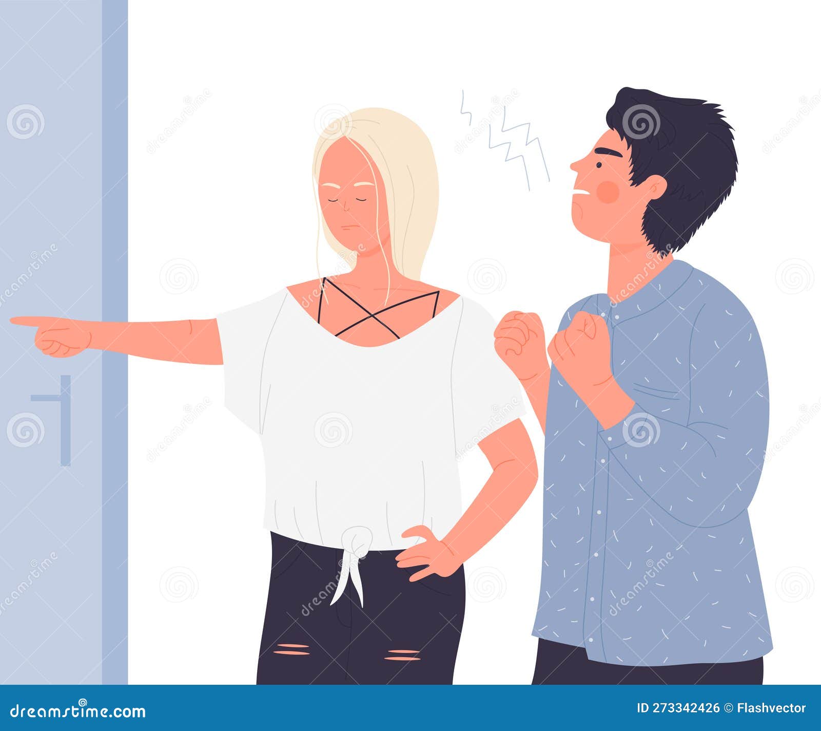 Quarrel Relationship Concept Stock Vector - Illustration of angry ...