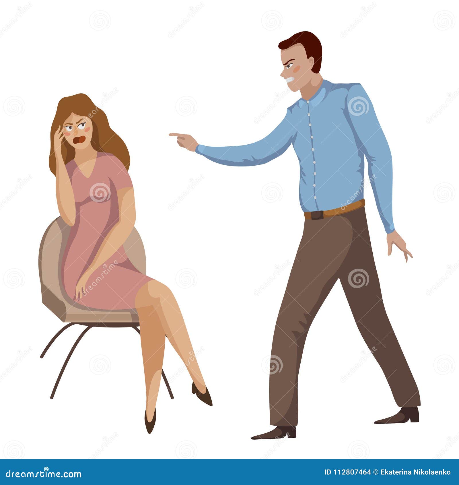 Quarrel Young Couple Arguing Man And Woman Shouting At Each Other
