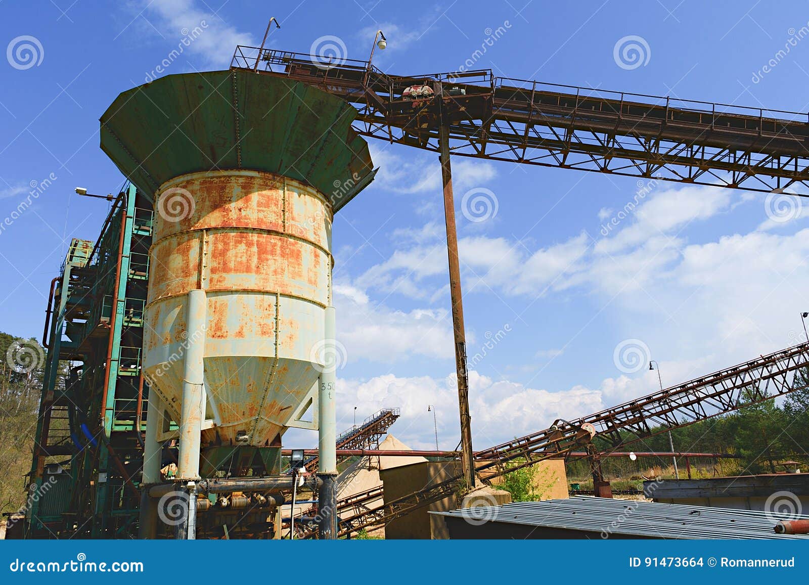 Quarry Aggregate with Conveyor Belt. Construction Industry Stock Photo ...