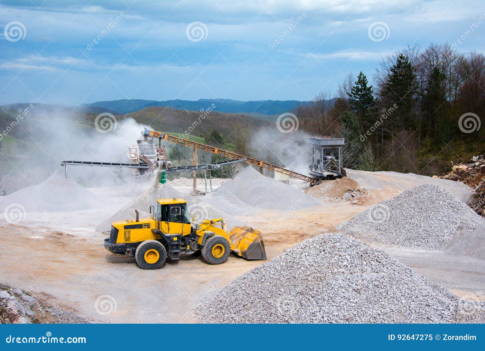 Quarry Aggregate with Heavy Duty Machinery Stock Image - Image of ...