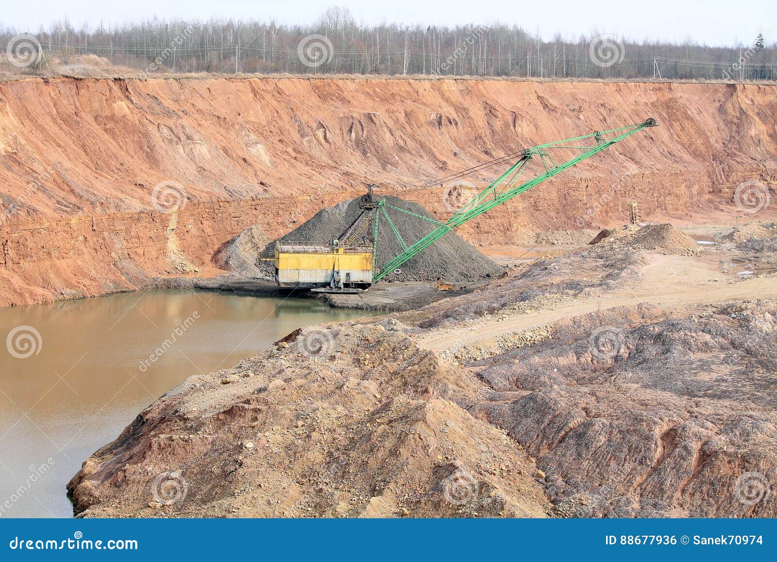 Quarry equipment stock photo. Image of clouds, machinery - 88677936