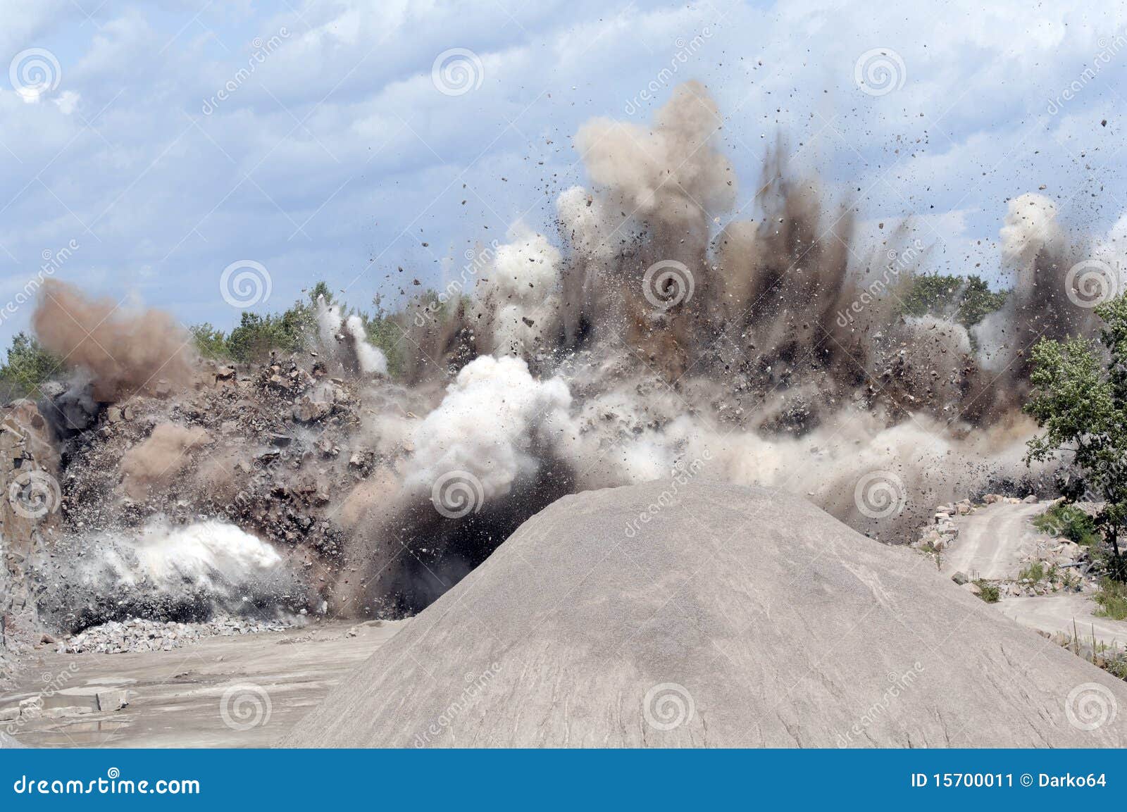 Quarry explosion stock image. Image of industry, stones - 15700011