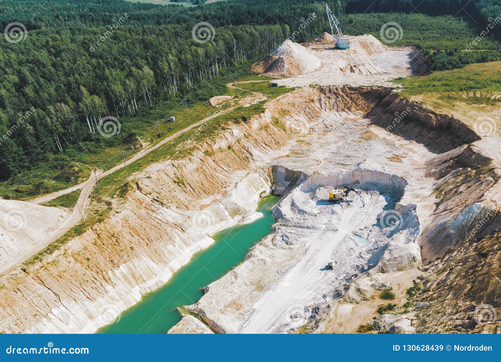 Quarry for the Extraction of Gypsum. Extraction of Minerals by the Open ...