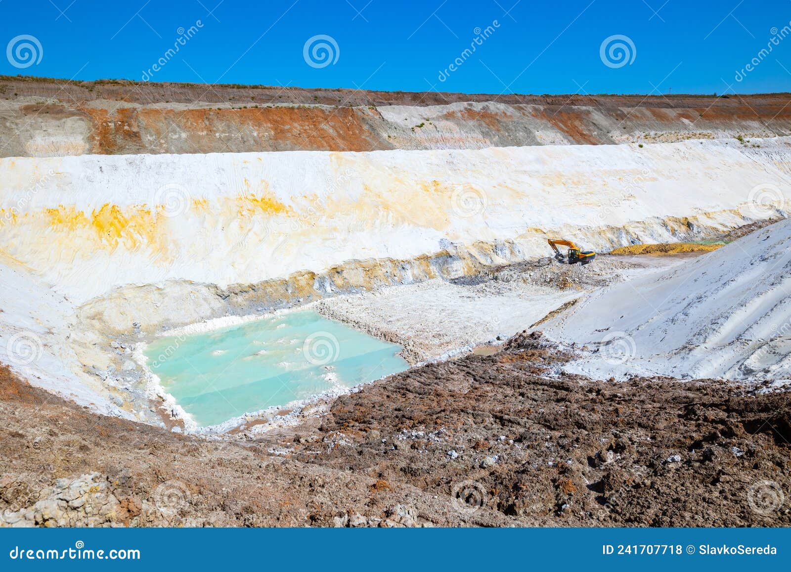 Quarry Extraction Porcelain Claykaolin and Quartz Sand in the Open Pit ...