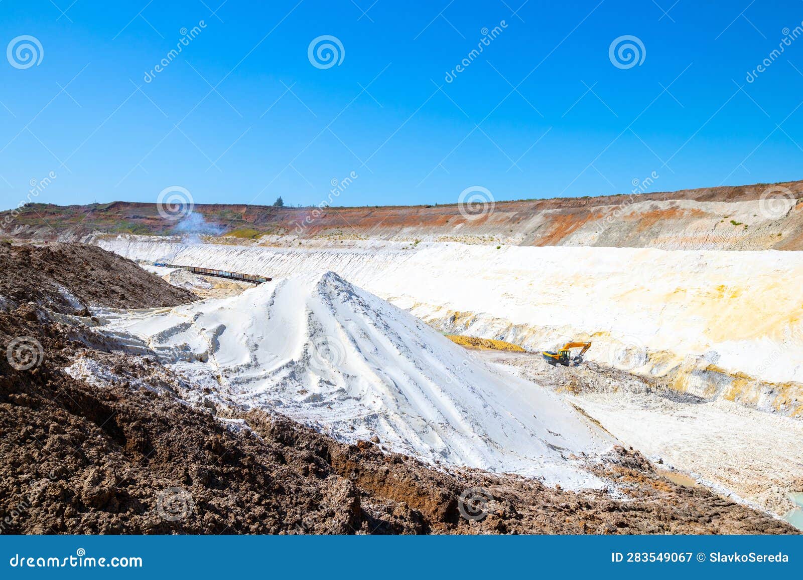 Quarry Extraction Porcelain Clay(kaolin) and Quartz Sand in the Open ...