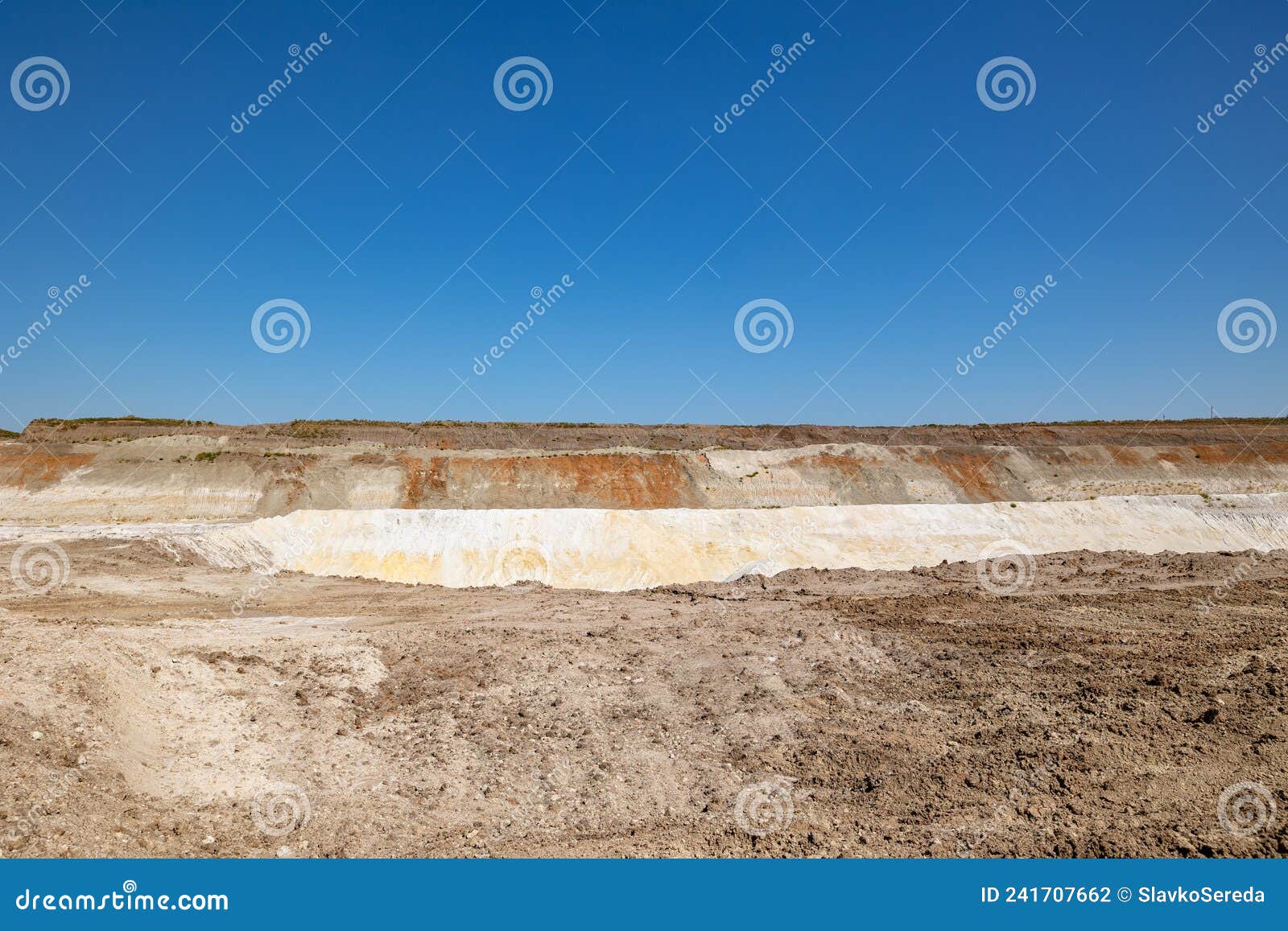 Quarry Extraction Porcelain Claykaolin and Quartz Sand in the Open Pit ...