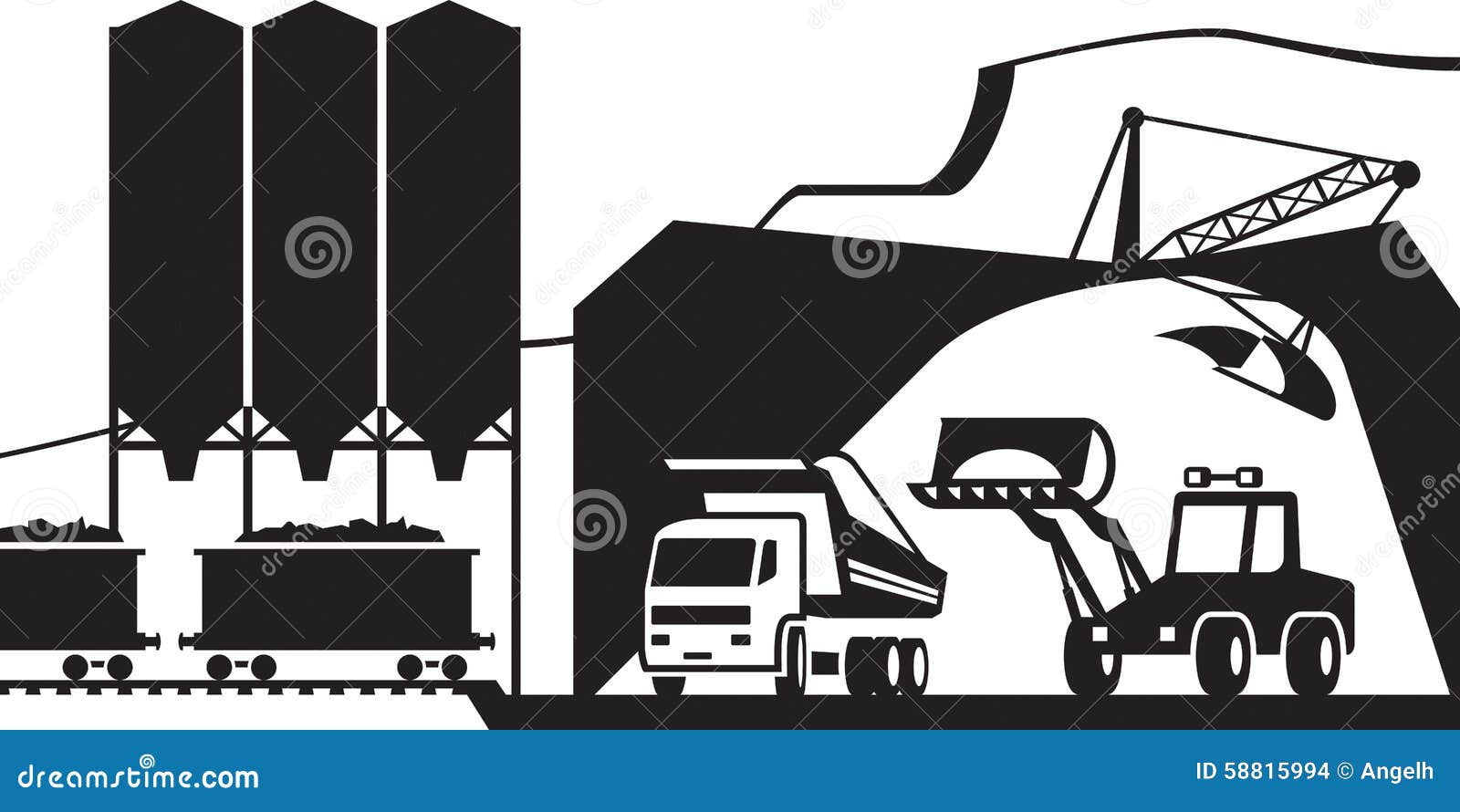Quarry for Extraction of Stone Gravel and Sand Stock Vector ... Quarry for Extraction of Stone Gravel and Sand Stock Vector ...